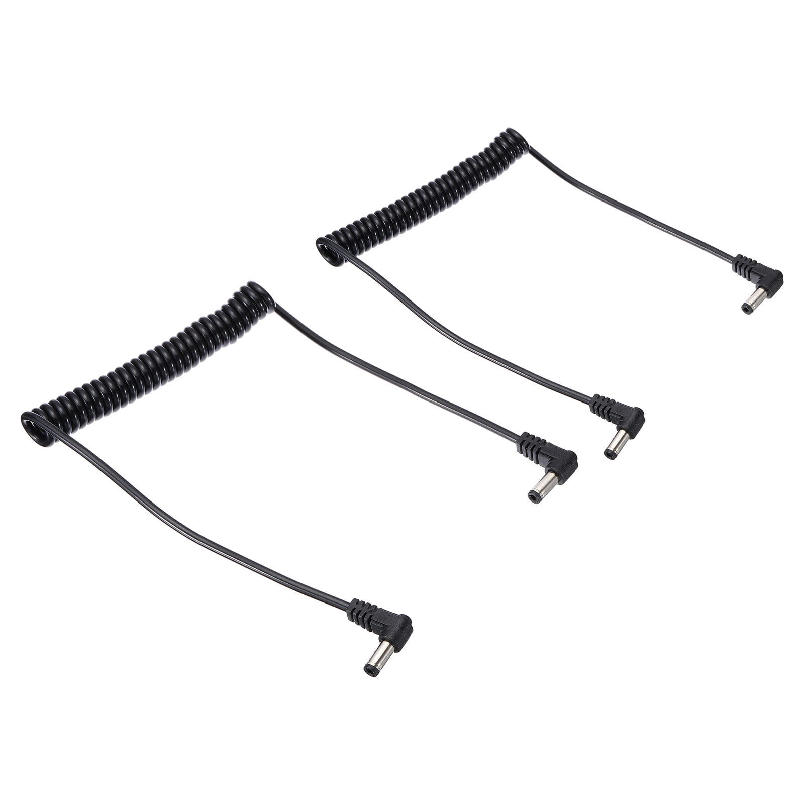 Uxcell 5Ft 5.5mm x 2.5mm Male to Male DC Power Cable, 2 Pcs Right Angle ...