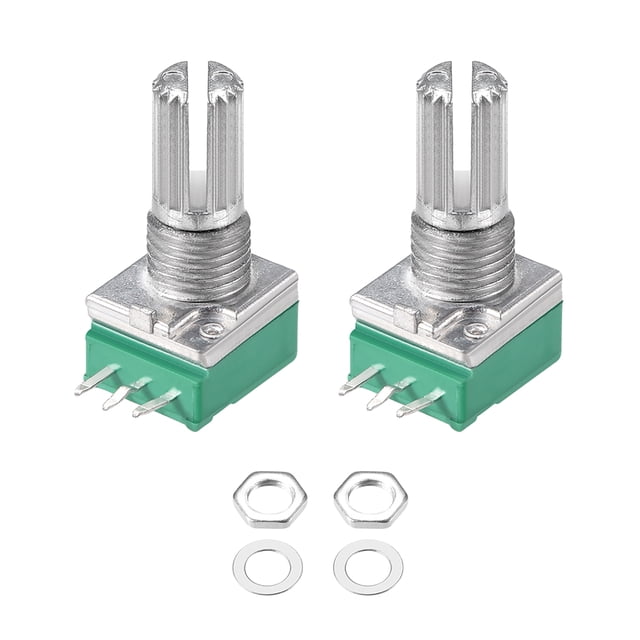 Uxcell 5K Ohm Variable Resistors Single Rotary Carbon Film Taper ...