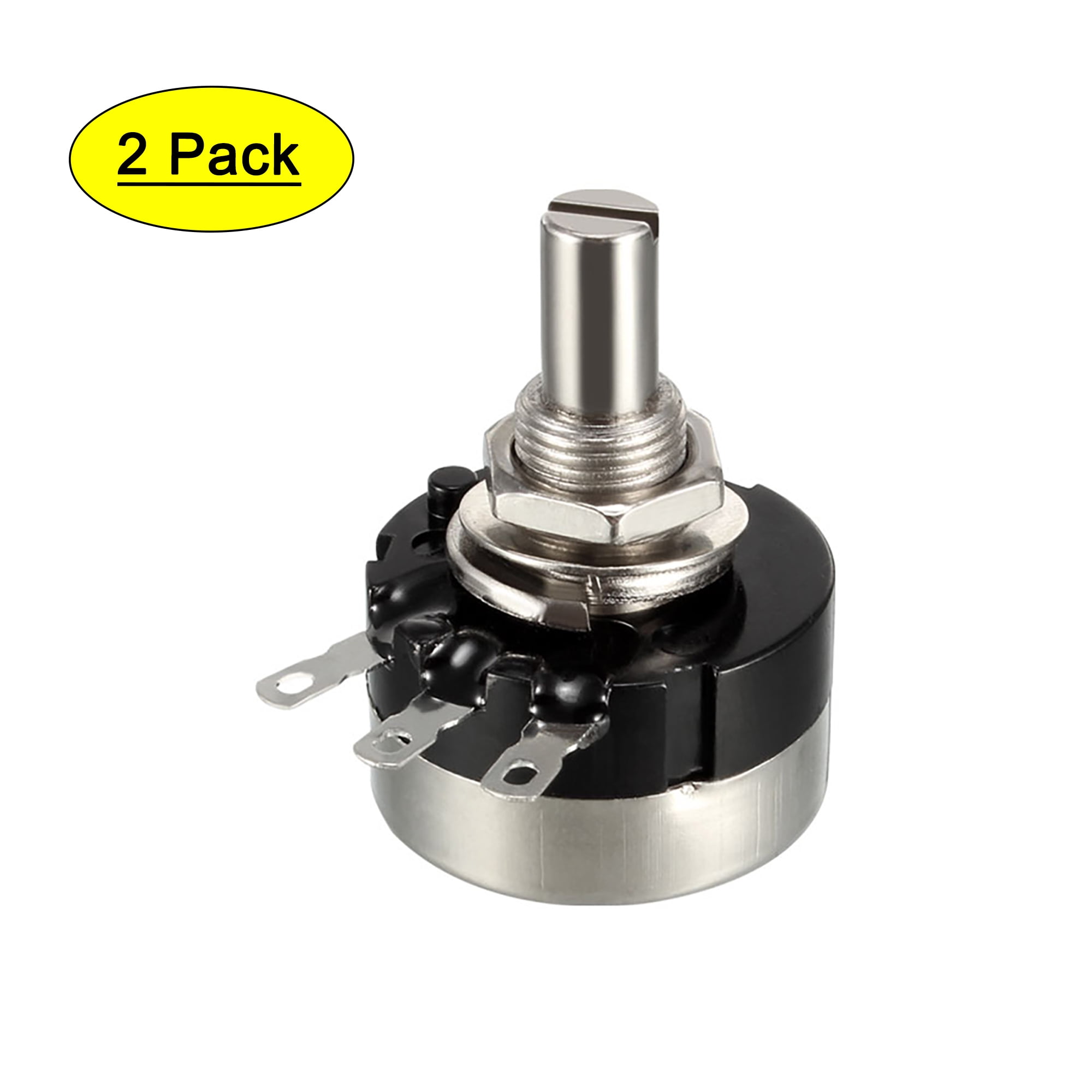 Uxcell 5K Ohm Variable Resistors Single Turn Rotary Carbon Film ...