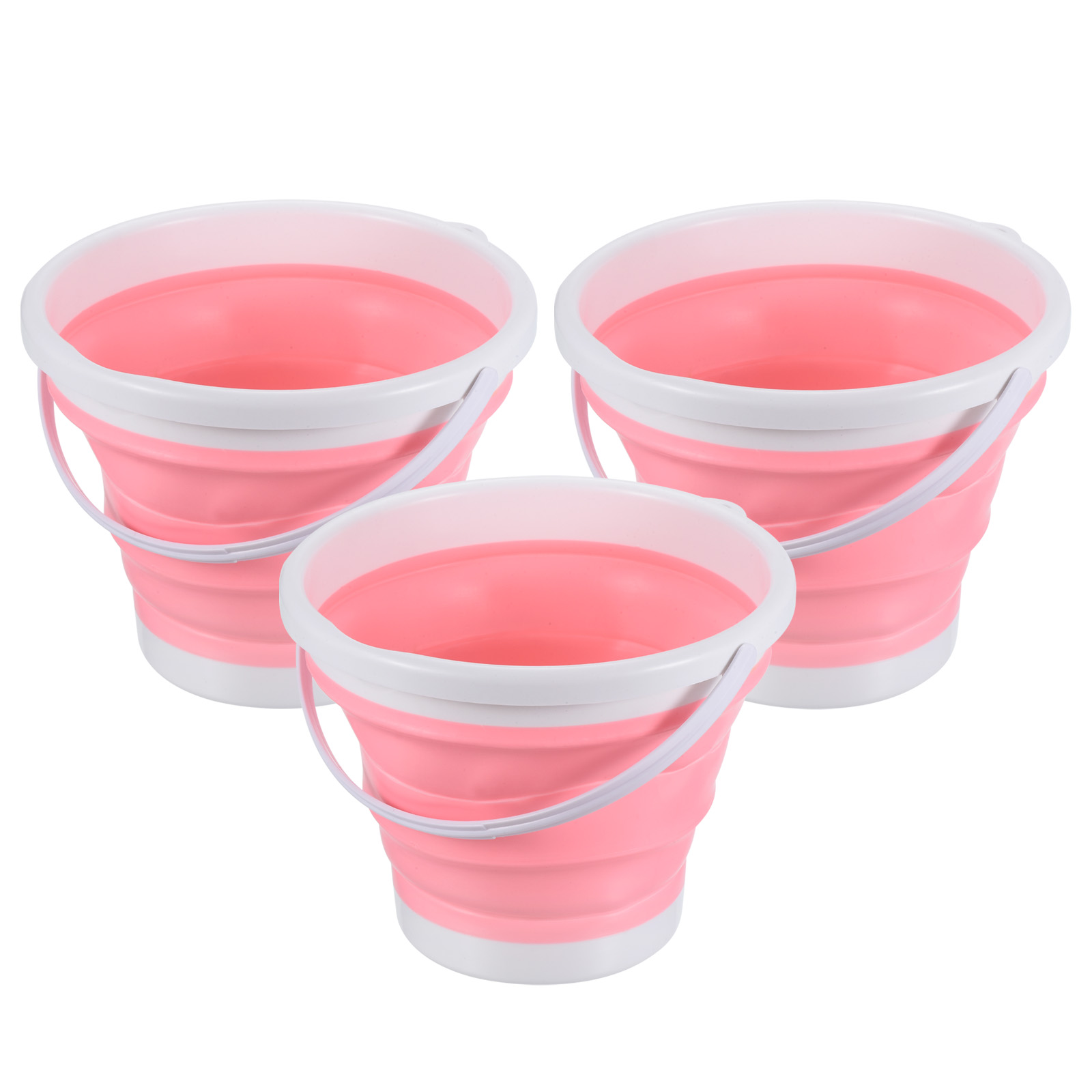 Uxcell 5L Collapsible Bucket, Portable Folding Beach Bucket for Camping, Pink 3 Pack - Walmart.com