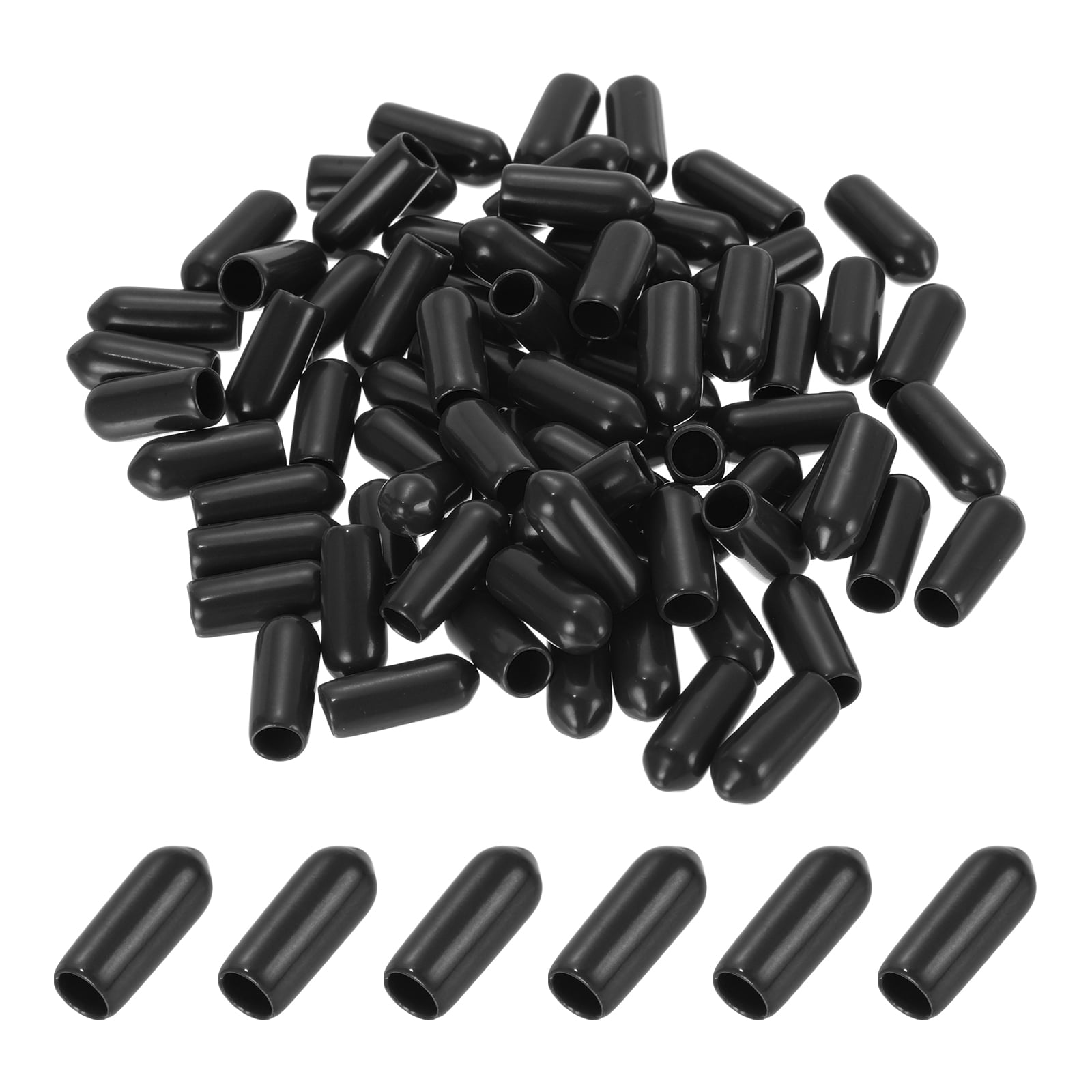 Uxcell 5MM Vinyl Rubber End Caps, 100 Pack Round Bolt Screw Covers Caps ...