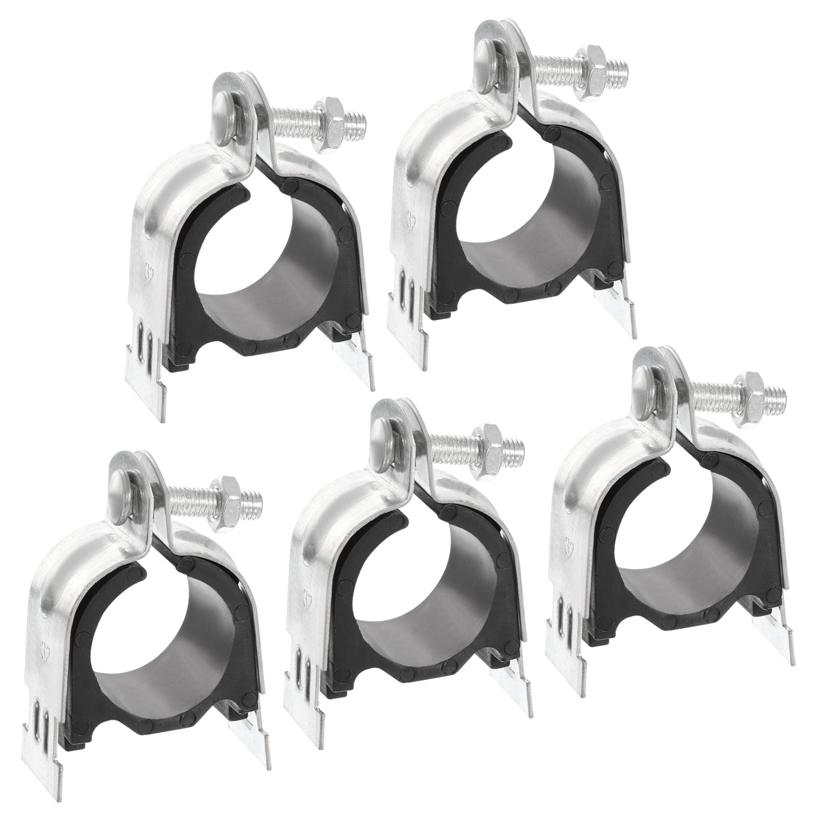 Uxcell 5Pack 1-21/32" Rubber Cushion Strut Clamp Rigid Steel Pipe Clamp ...