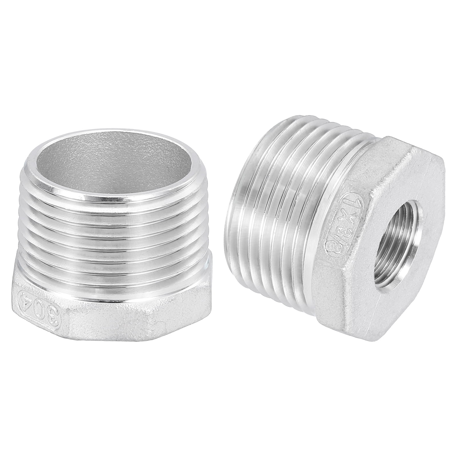 Uxcell 5Pack 1" Male to 3/8" Female NPT 304 Stainless Steel Reducer Hex Bushing - Walmart.com