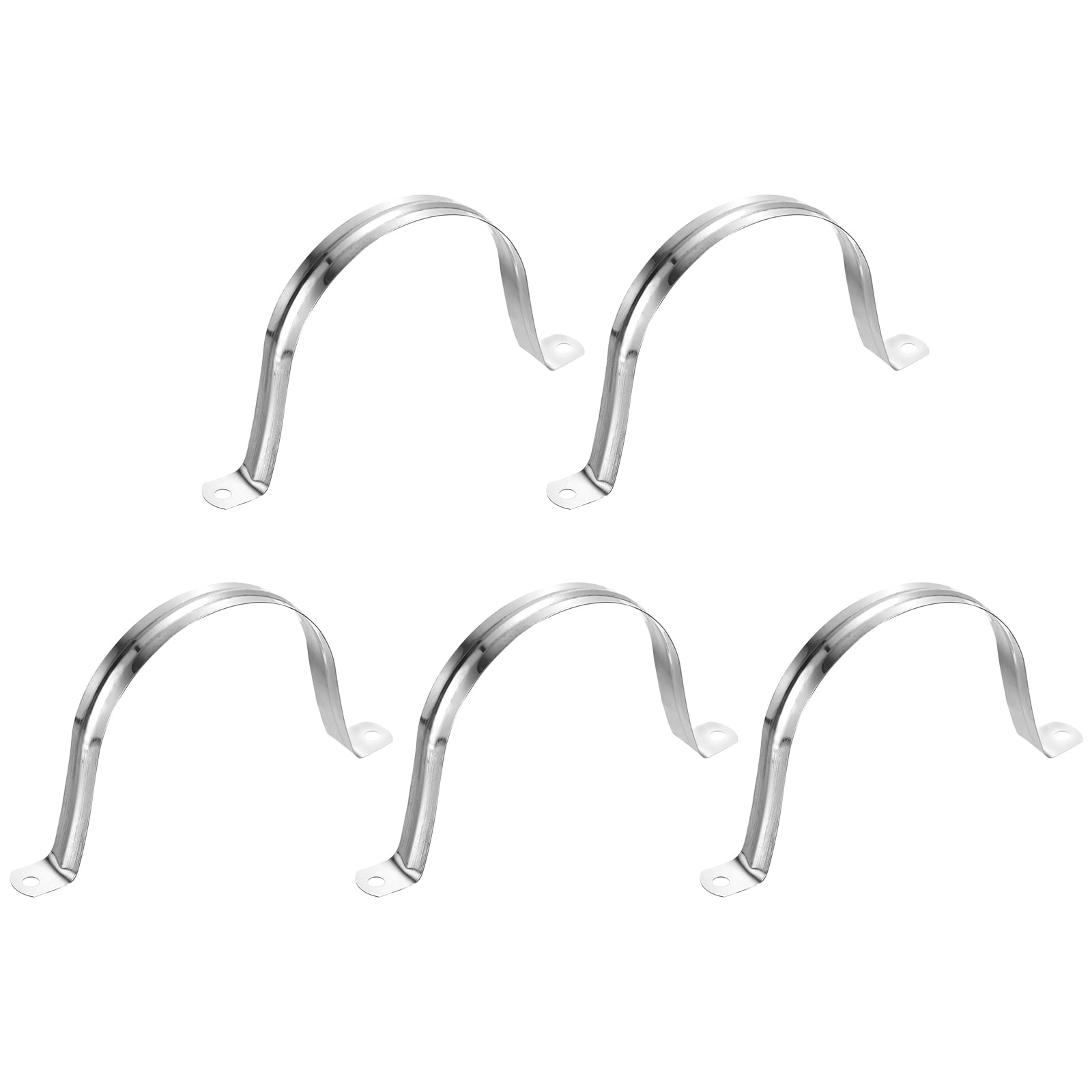 Uxcell 5Pack 110mm Rigid Pipe Straps 2 Hole U-Shaped Bracket Clamps 201 ...