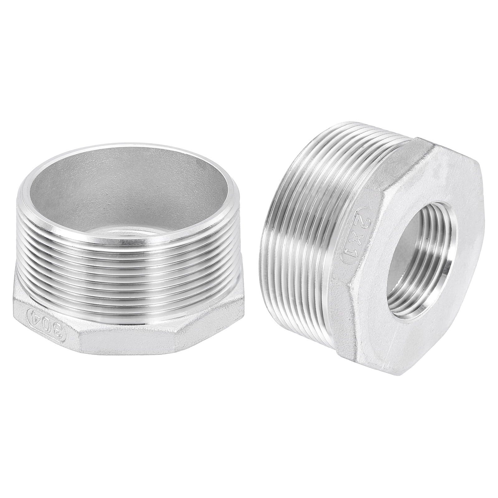 Uxcell 5Pack 2" Male to 1" Female NPT 304 Stainless Steel Reducer Hex ...