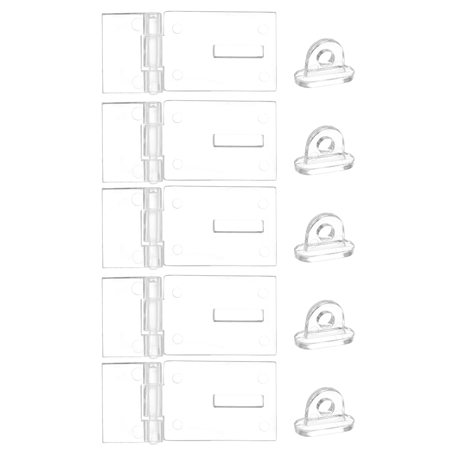 Uxcell 5Pack 55x25mm Acrylic Hasp Latch Clear Acrylic Hasp Buckle Mini ...