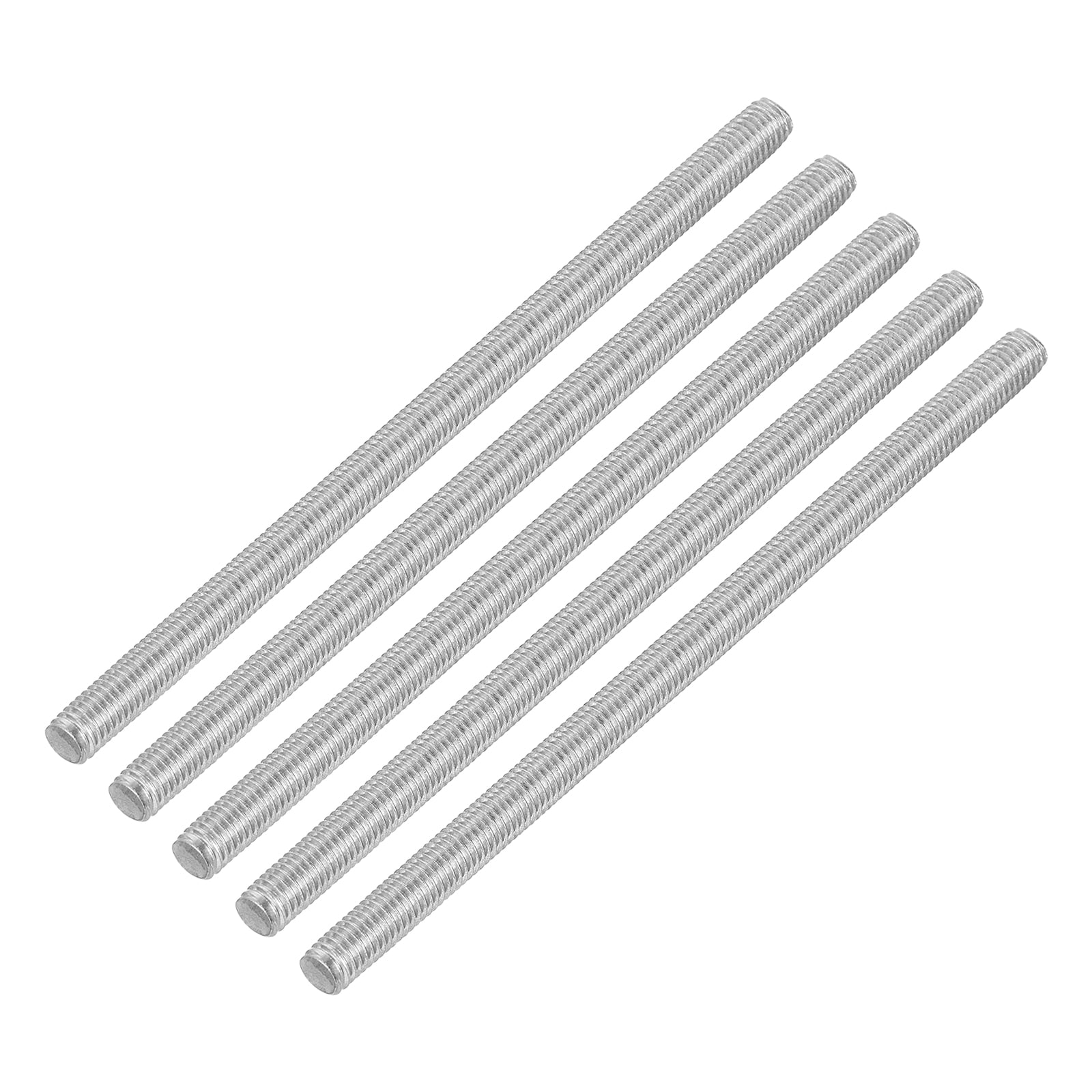 Uxcell 5Pack M5 x 100mm 0.8mm Pitch 304 Stainless Steel Fully Threaded ...