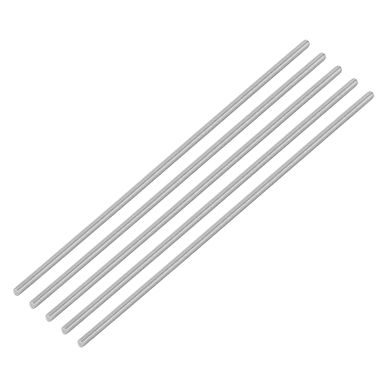 Uxcell 5Pack M6 x 300mm 1mm Pitch 304 Stainless Steel Fully Threaded ...