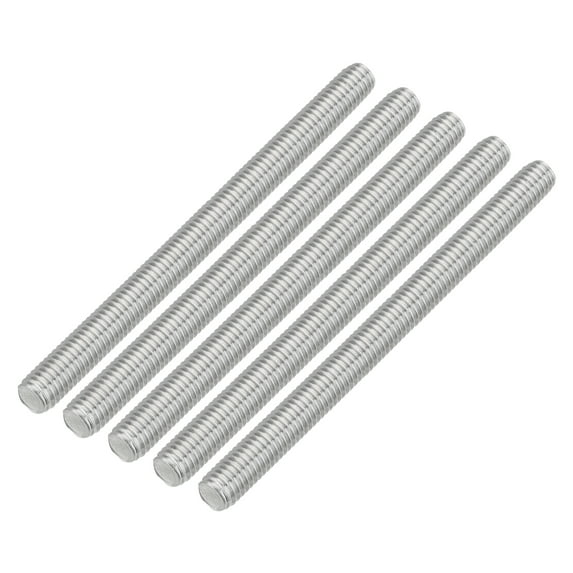 Uxcell 5Pack M8 x 100mm 1.25mm Pitch 304 Stainless Steel Fully Threaded ...