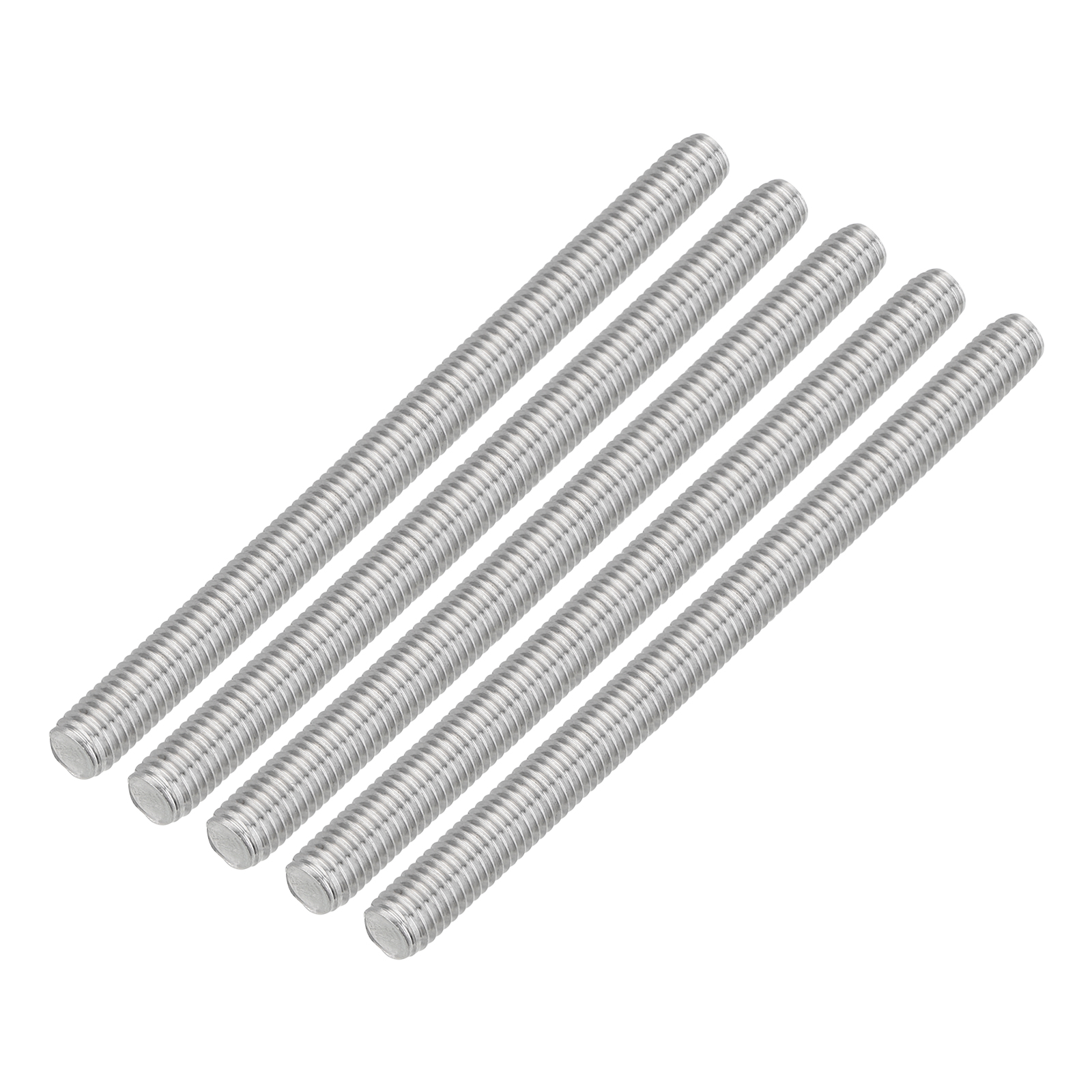 Uxcell 5Pack M8 x 110mm 1.25mm Pitch 304 Stainless Steel Fully Threaded ...
