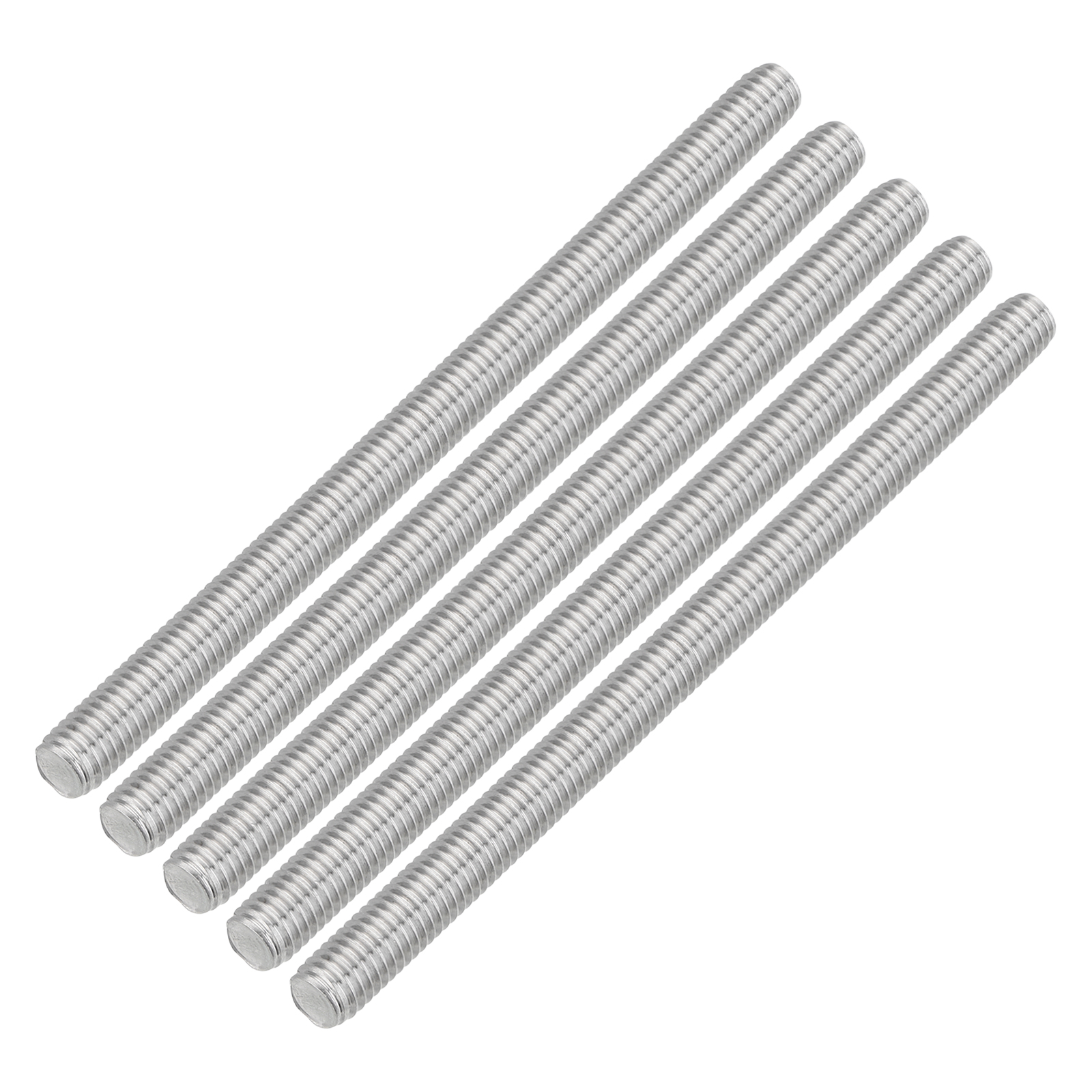 Uxcell 5Pack M8 x 120mm 1.25mm Pitch 304 Stainless Steel Fully Threaded ...