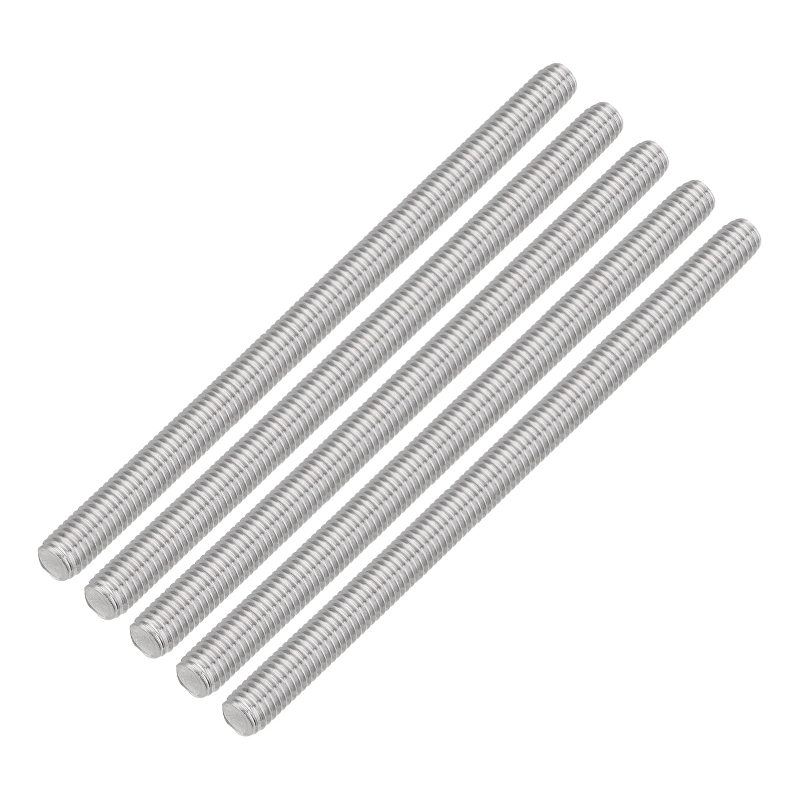 Uxcell 5Pack M8 x 130mm 1.25mm Pitch 304 Stainless Steel Fully Threaded ...