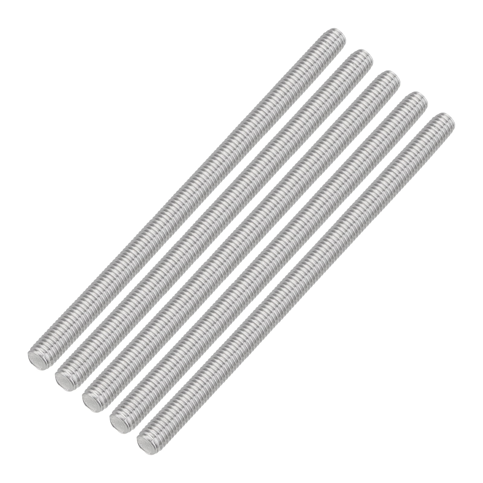 Uxcell 5Pack M8 x 140mm 1.25mm Pitch 304 Stainless Steel Fully Threaded ...
