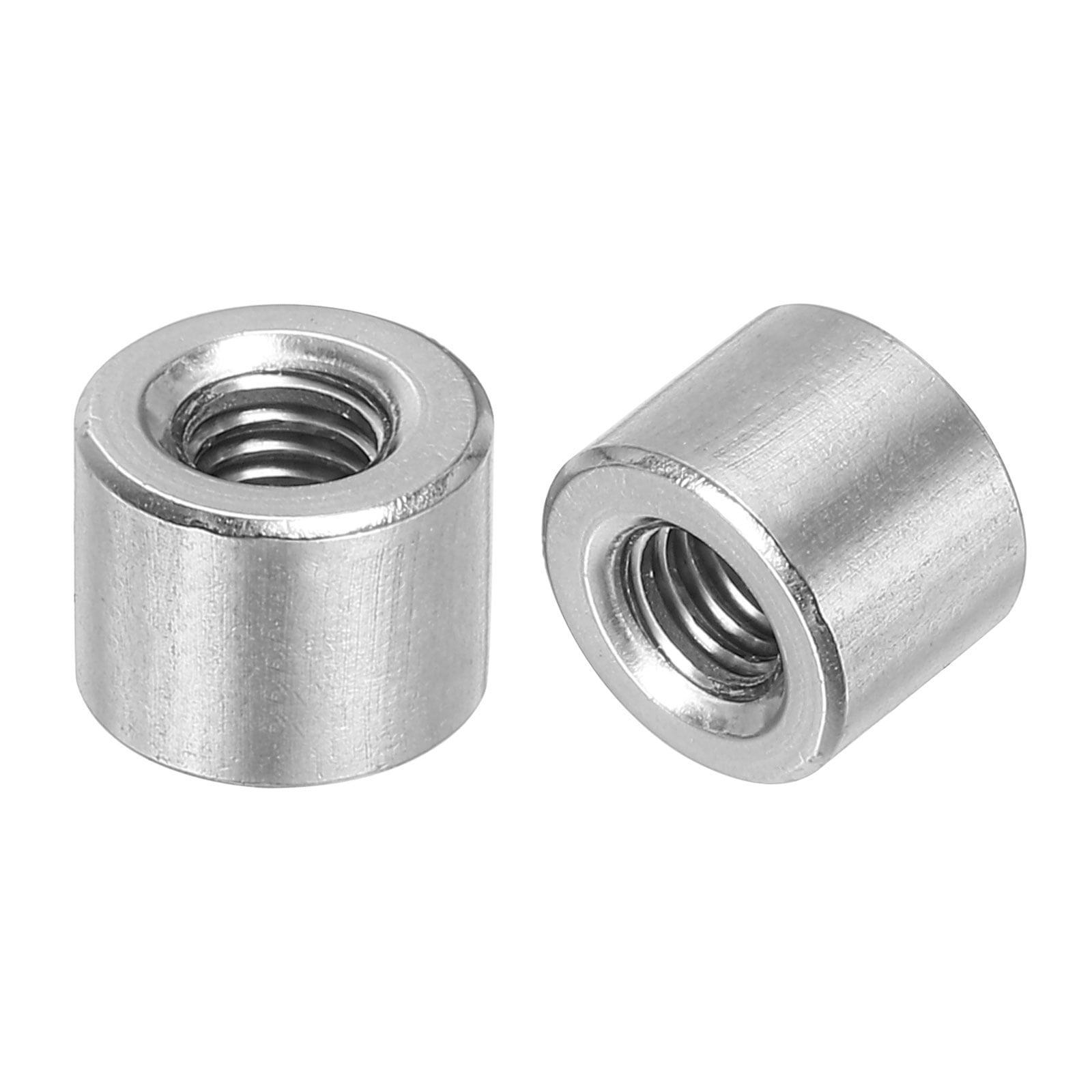 Uxcell 5Pack Round Connector Nuts, M6x8x10mm Coupling Nut Sleeve Rod ...