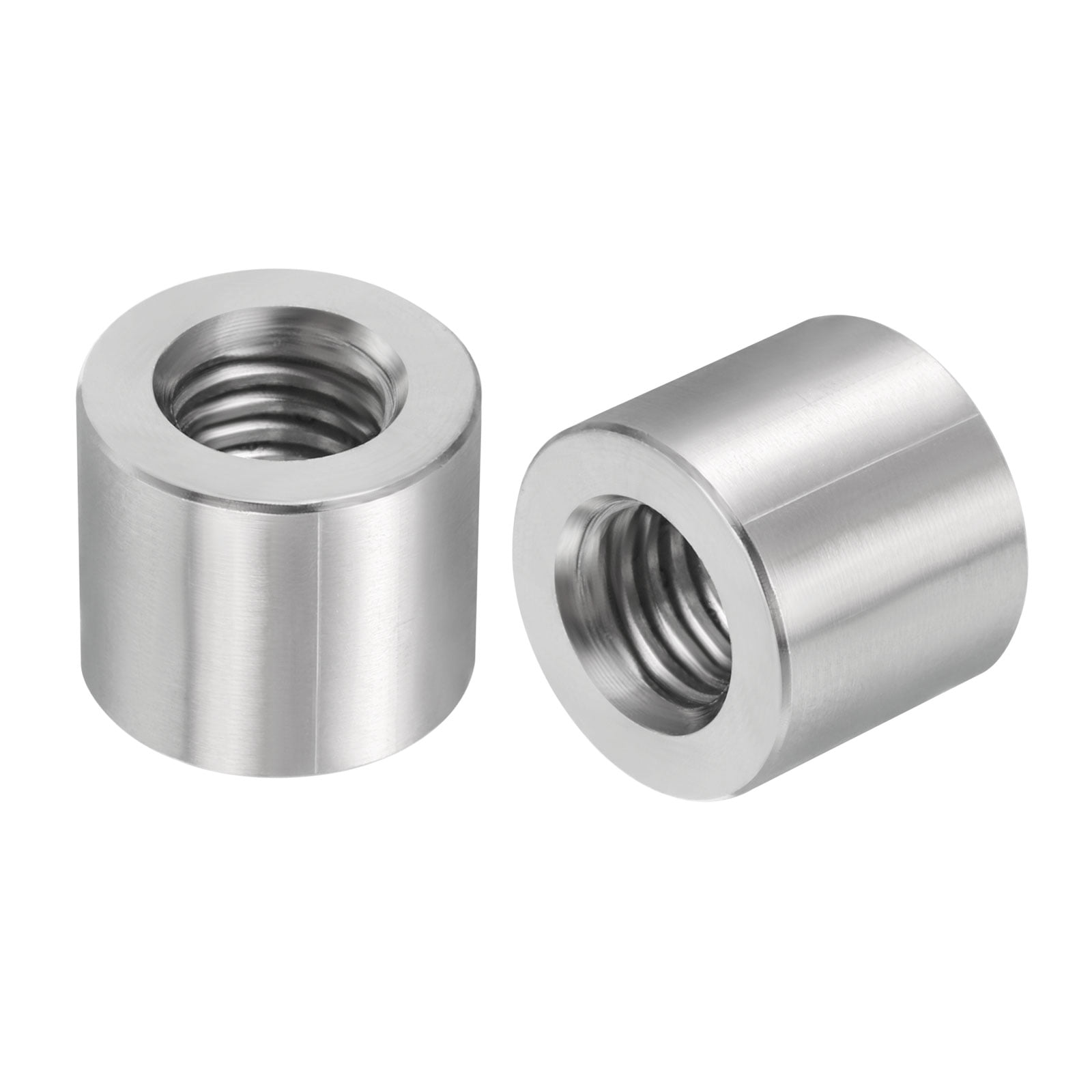 Uxcell 5Pack Round Connector Nuts, M8x12x14mm Coupling Nut Sleeve Rod ...