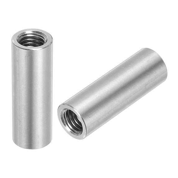 Uxcell 5Pack Round Connector Nuts, M8x35x12mm Coupling Nut Sleeve Rod ...