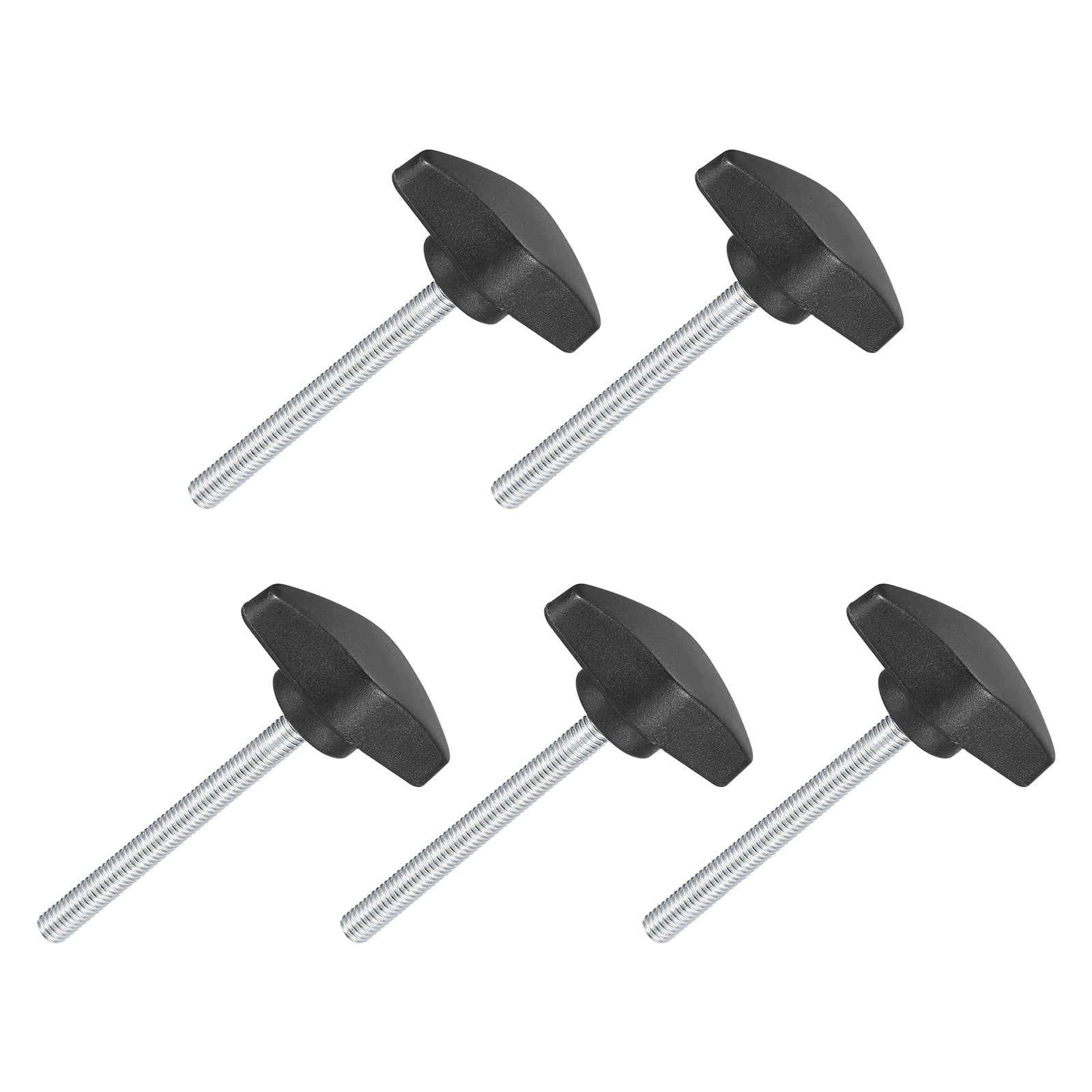 Uxcell 5Pack Tee Wing Knobs Thumb Screws, M5 x 50mm Clamping Screw Knob ...