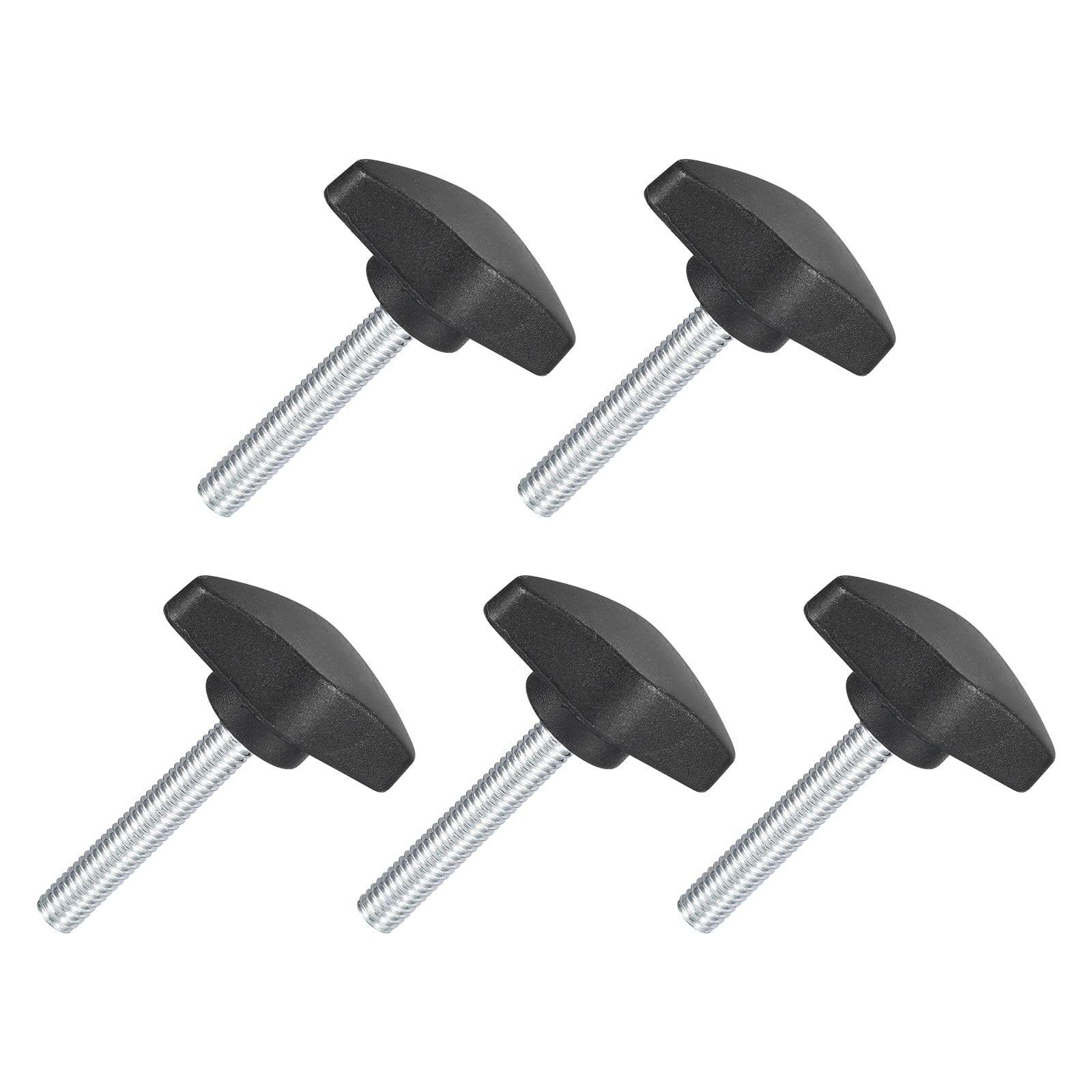 Uxcell 5Pack Tee Wing Knobs Thumb Screws, M6 x 35mm Clamping Screw Knob 36mm Dia., Black ...