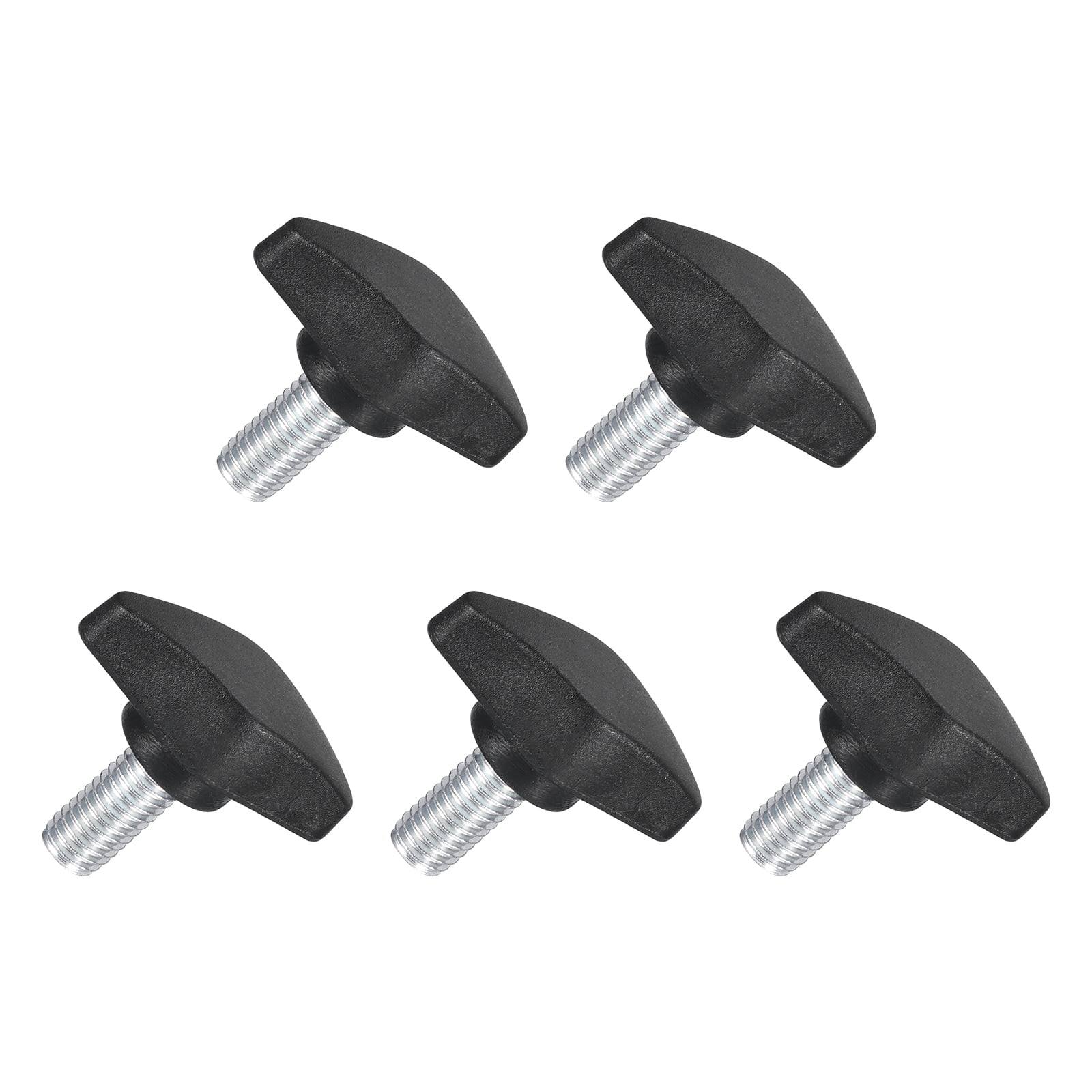 Uxcell 5Pack Tee Wing Knobs Thumb Screws, M8 x 16mm Clamping Screw Knob ...