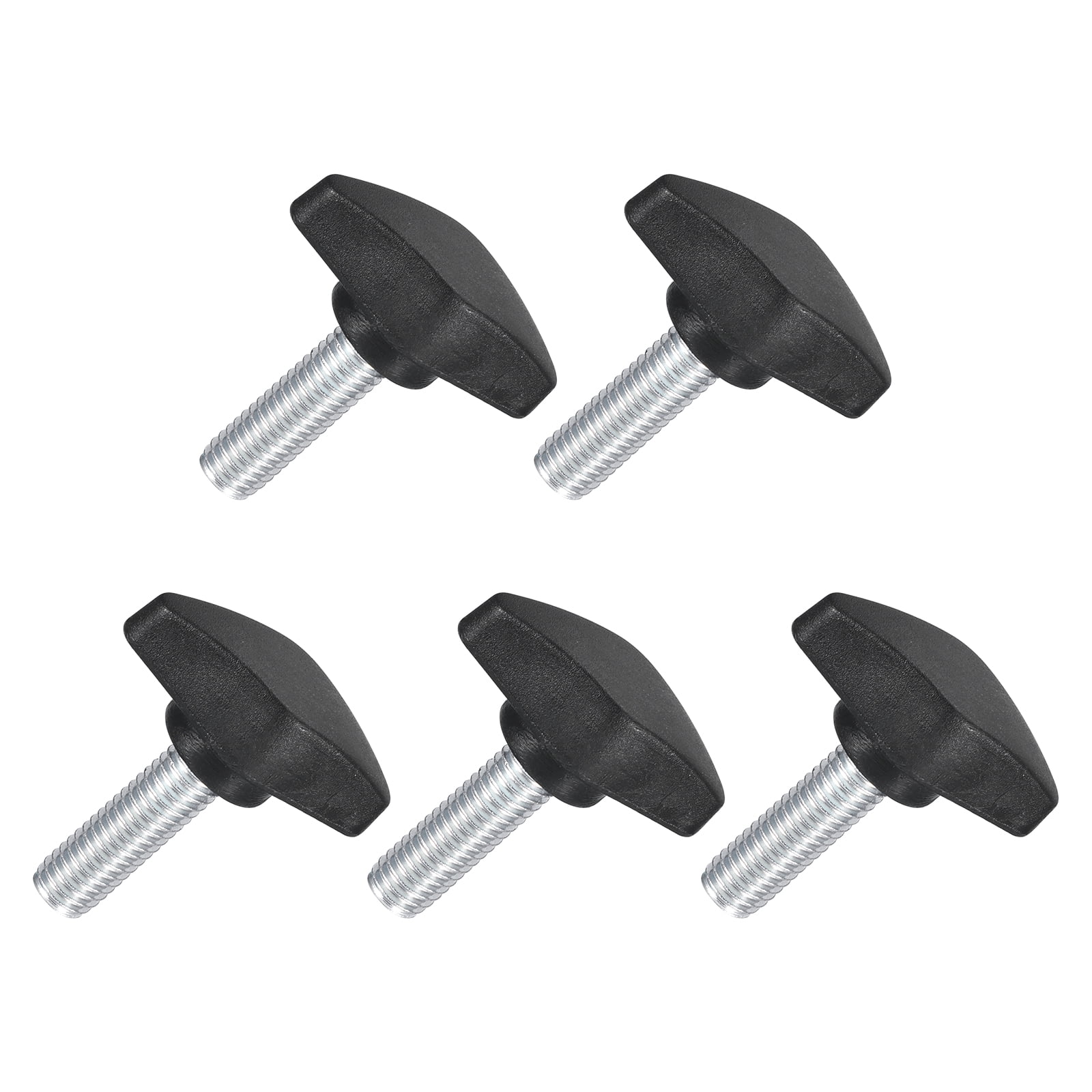 Uxcell 5Pack Tee Wing Knobs Thumb Screws, M8 x 25mm Clamping Screw Knob ...