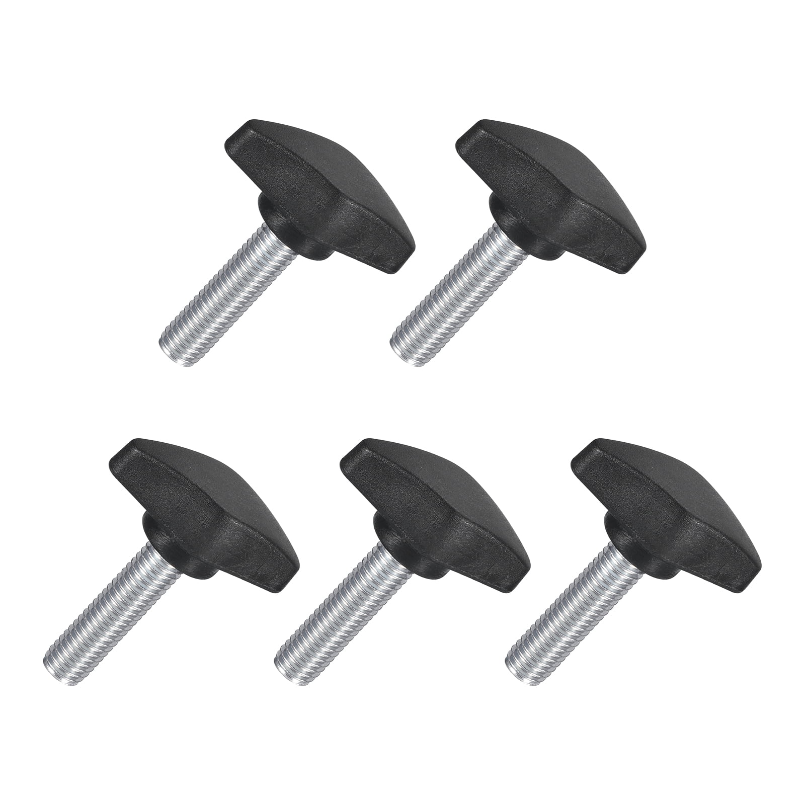 Uxcell 5Pack Tee Wing Knobs Thumb Screws, M8 x 30mm Clamping Screw Knob ...