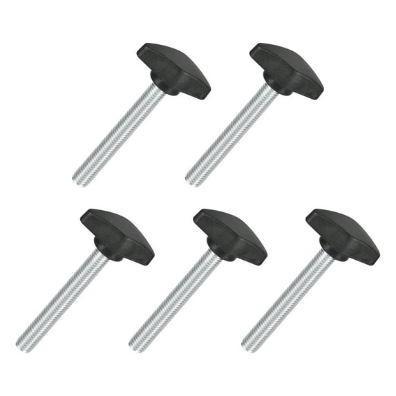 Uxcell 5Pack Tee Wing Knobs Thumb Screws, M8 x 60mm Clamping Screw Knob ...