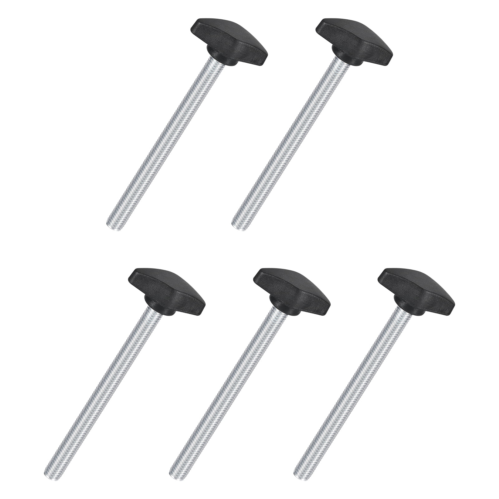 Uxcell 5Pack Tee Wing Knobs Thumb Screws, M8 x 95mm Clamping Screw Knob ...