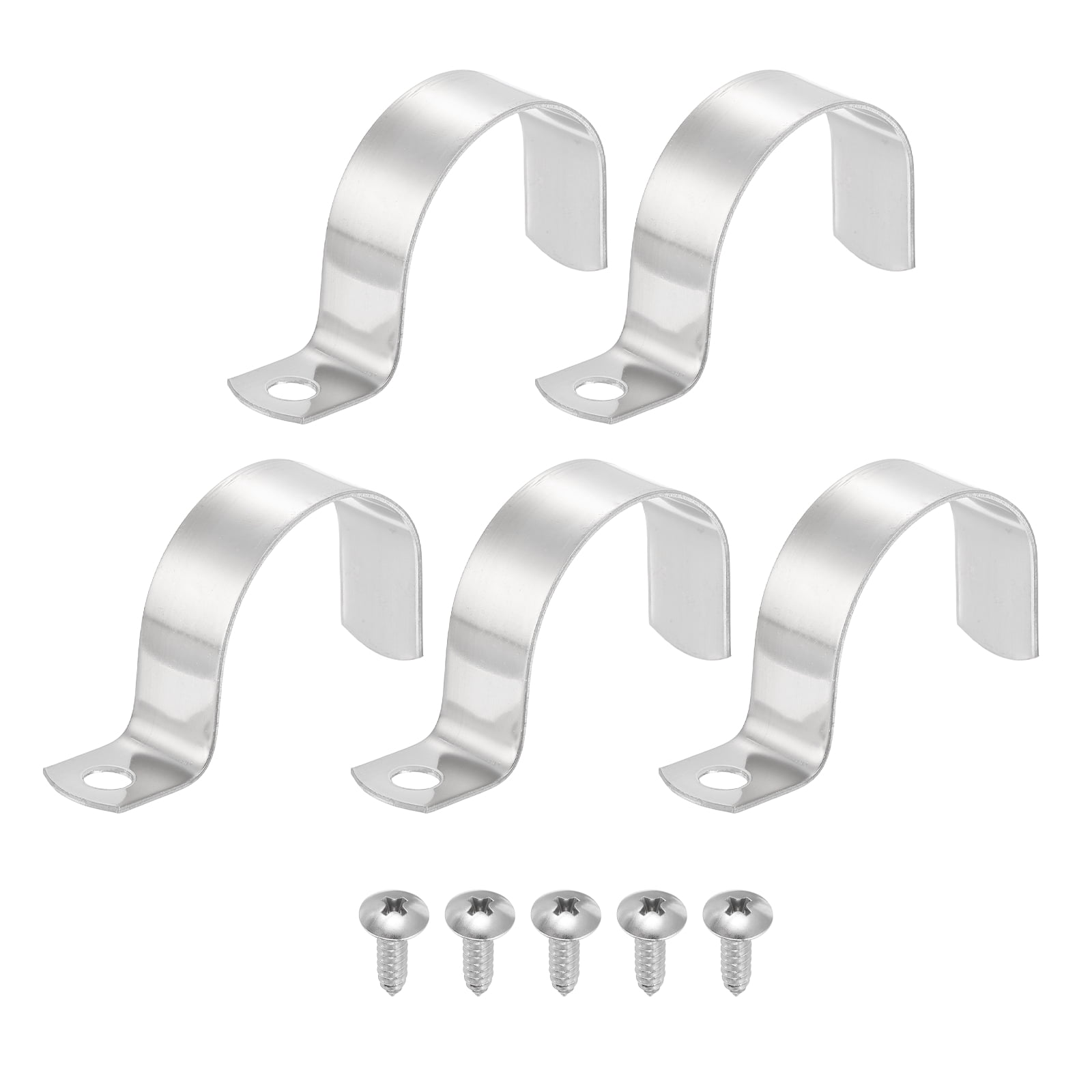 Uxcell 5Pcs 1-3/4" Pipe Strap, 1 Hole Pipe Clamp 304 Stainless Steel ...