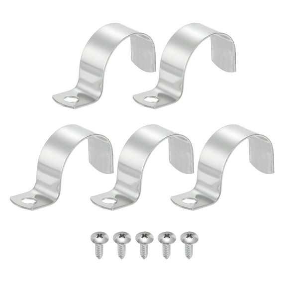 Uxcell 5Pcs 1-3/8" Pipe Strap, 1 Hole Pipe Clamp 304 Stainless Steel ...