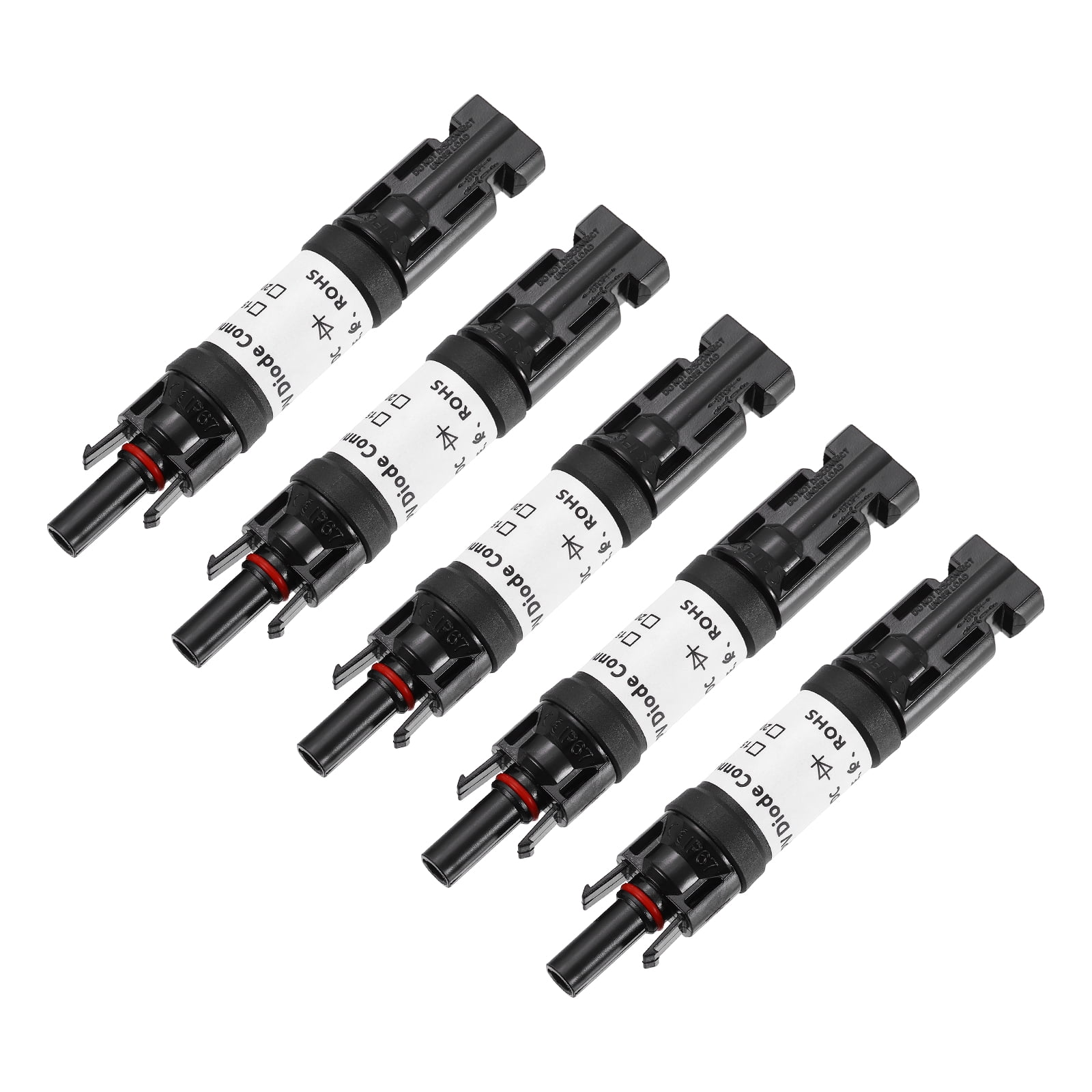 Uxcell 5Pcs 10A Built-in Diode Solar Wire Connectors Anti-backflow ...