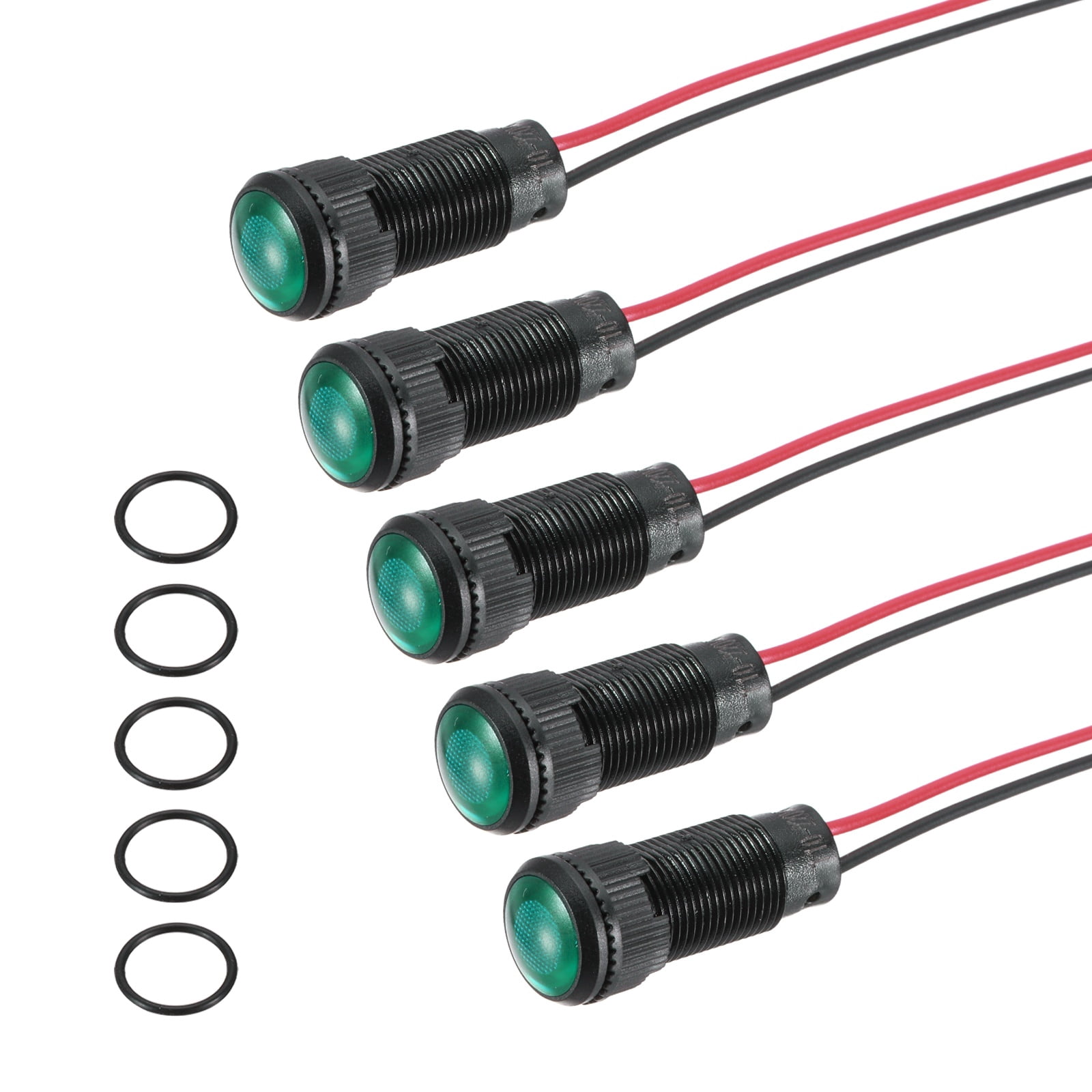 Uxcell 5Pcs 10mm Indicator Light,110V-220V AC/DC LED Plastic Shell ...