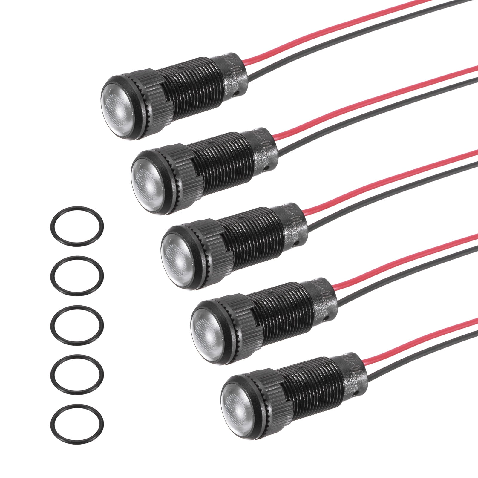 Uxcell 5Pcs 10mm Indicator Light,110V-220V AC/DC LED Plastic Shell ...