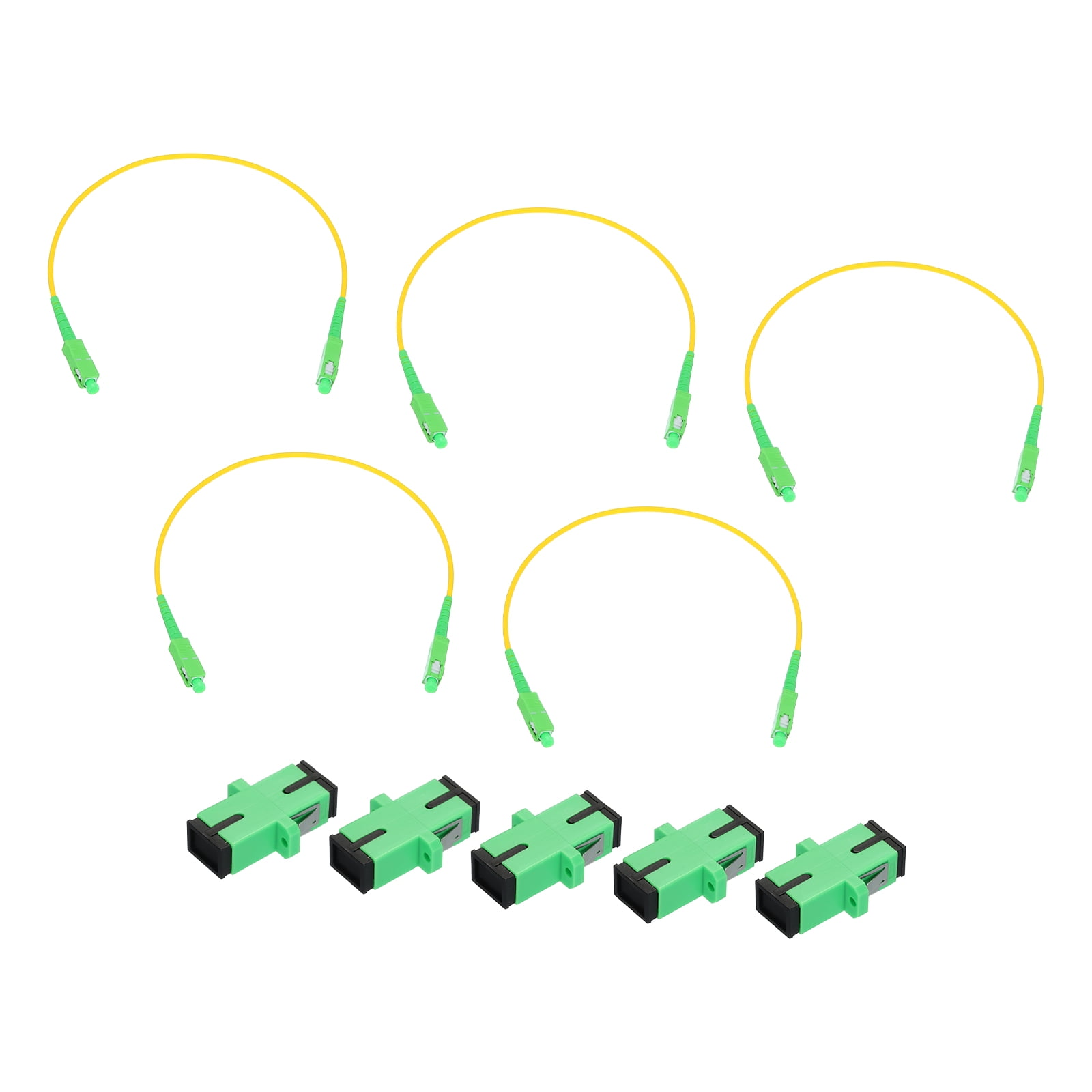 Uxcell 5Pcs 1Ft SC/APC to SC/APC Fiber Optic Patch Cable Single Mode ...