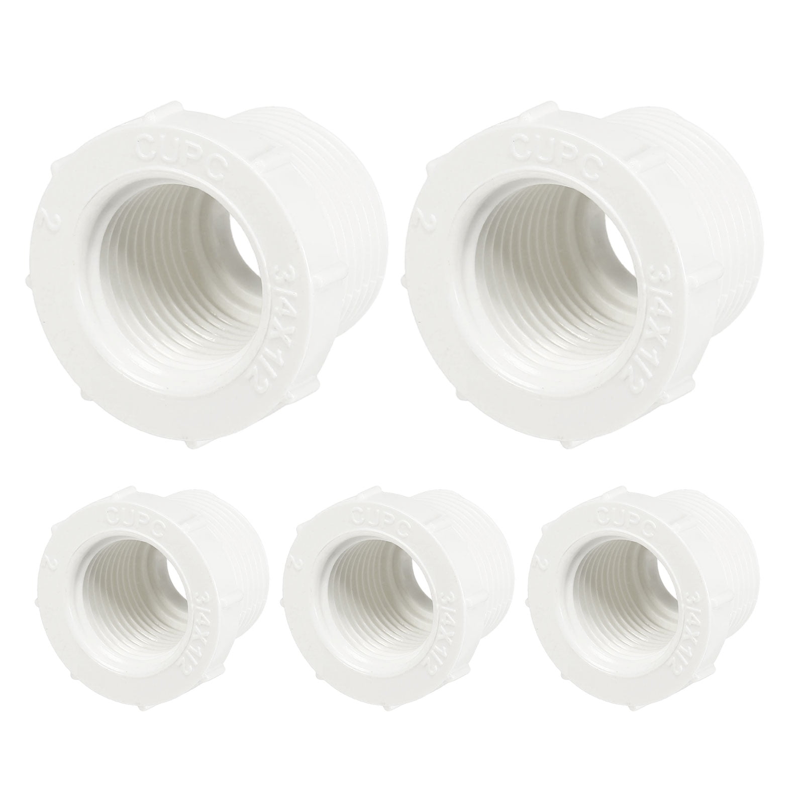 Uxcell 5Pcs 3/4" NPT Male x 1/2" NPT Female Threaded UPVC Reducer ...