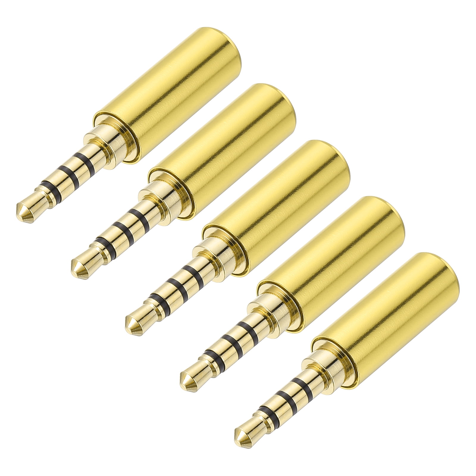 Uxcell 5Pcs 3.5mm Replacement Repair Plug Jack, 4 Pole Metal Stereo ...