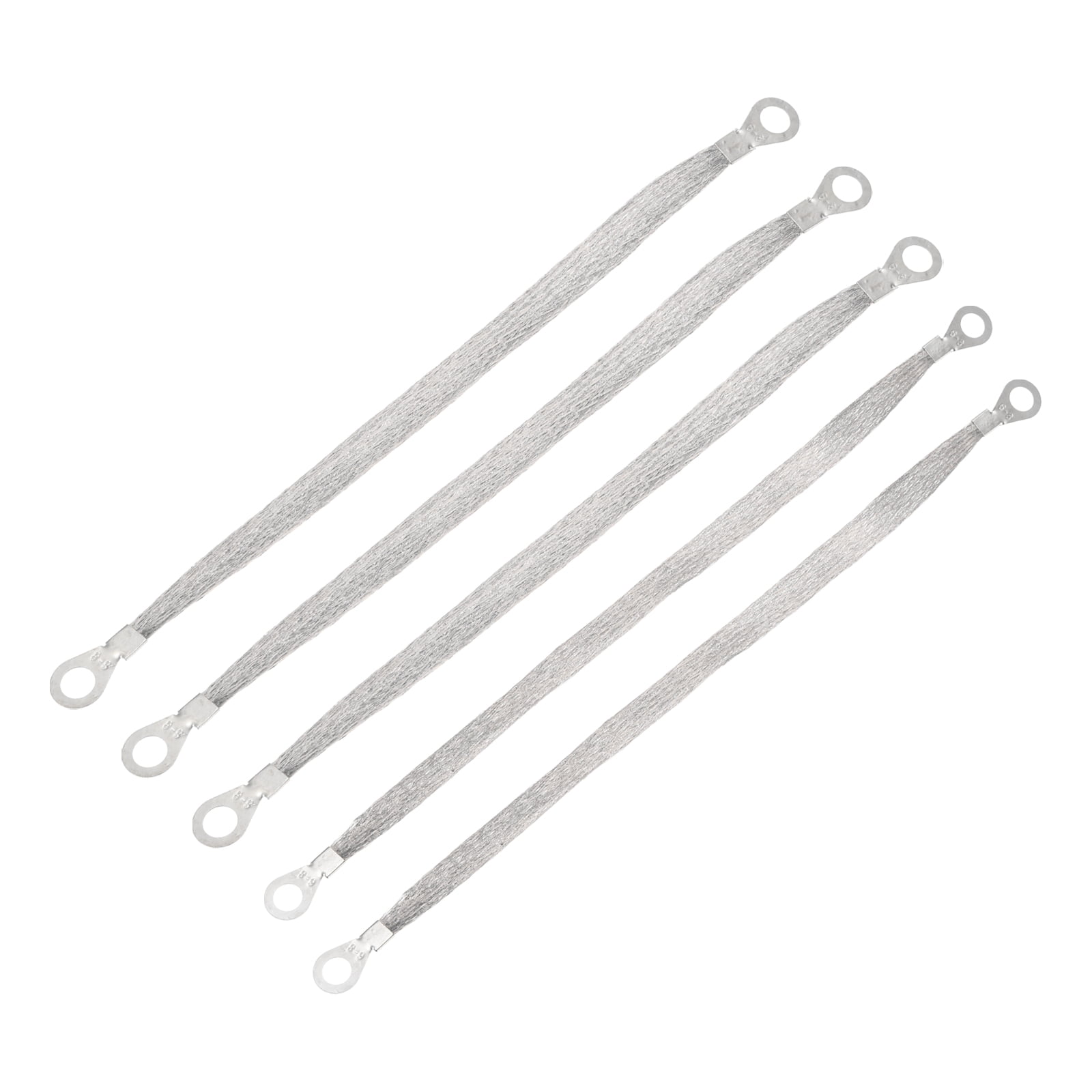 Uxcell 5Pcs Braided Ground Strap 10"x0.4",12"x0.4" Tinned Copper ...