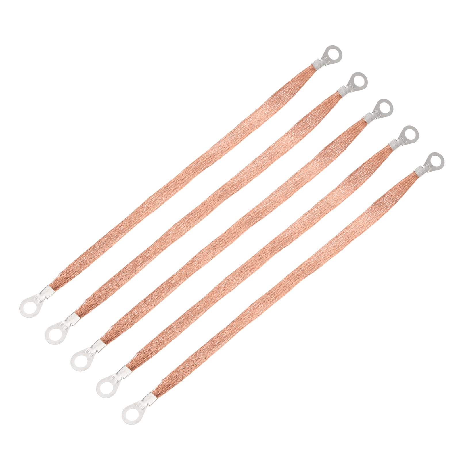 Uxcell 5Pcs Braided Ground Strap 12" x 0.4" Copper Universal Automotive ...