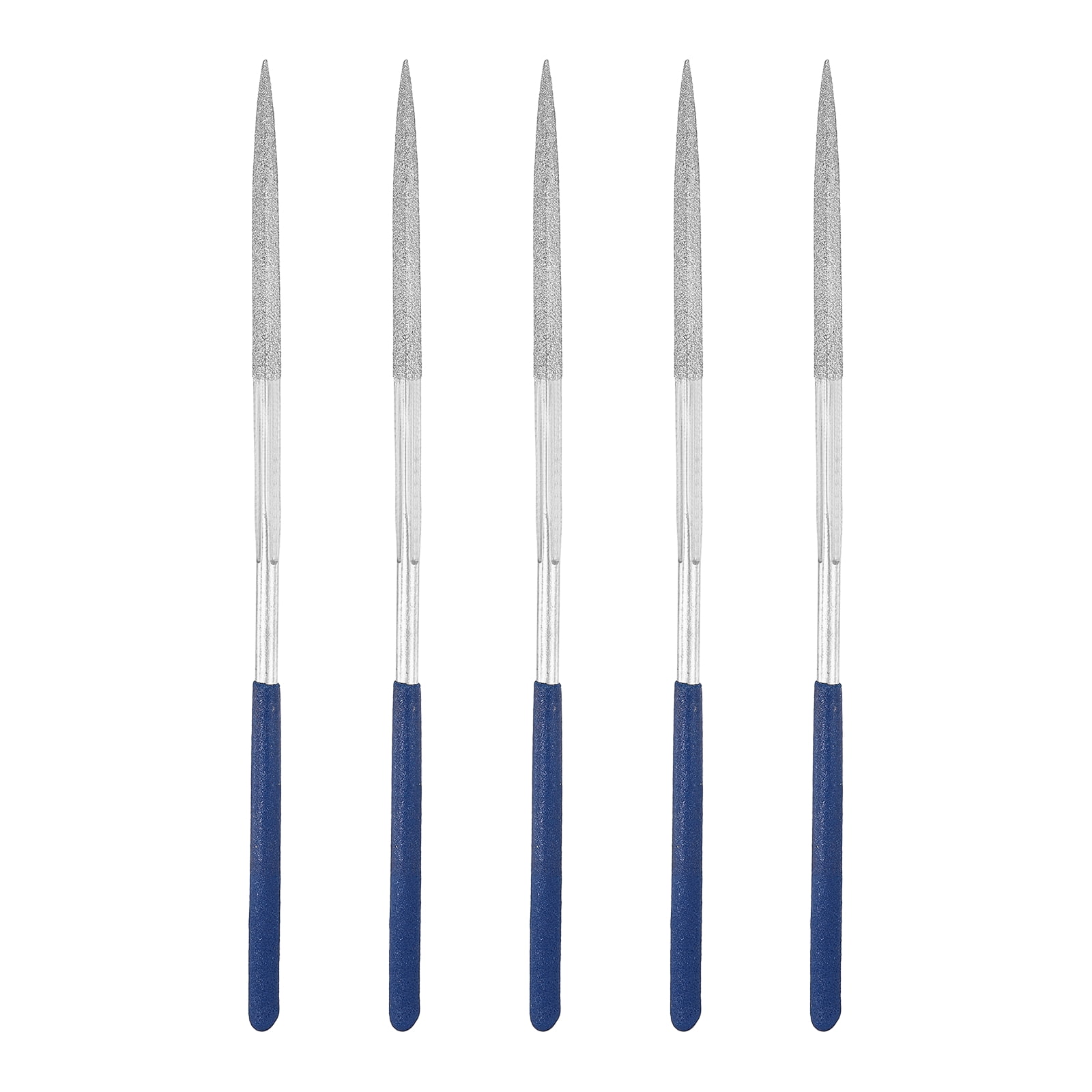 Uxcell 5Pcs Diamond File 4 x 160mm 100 Grit Diamond Needle Silver Files ...