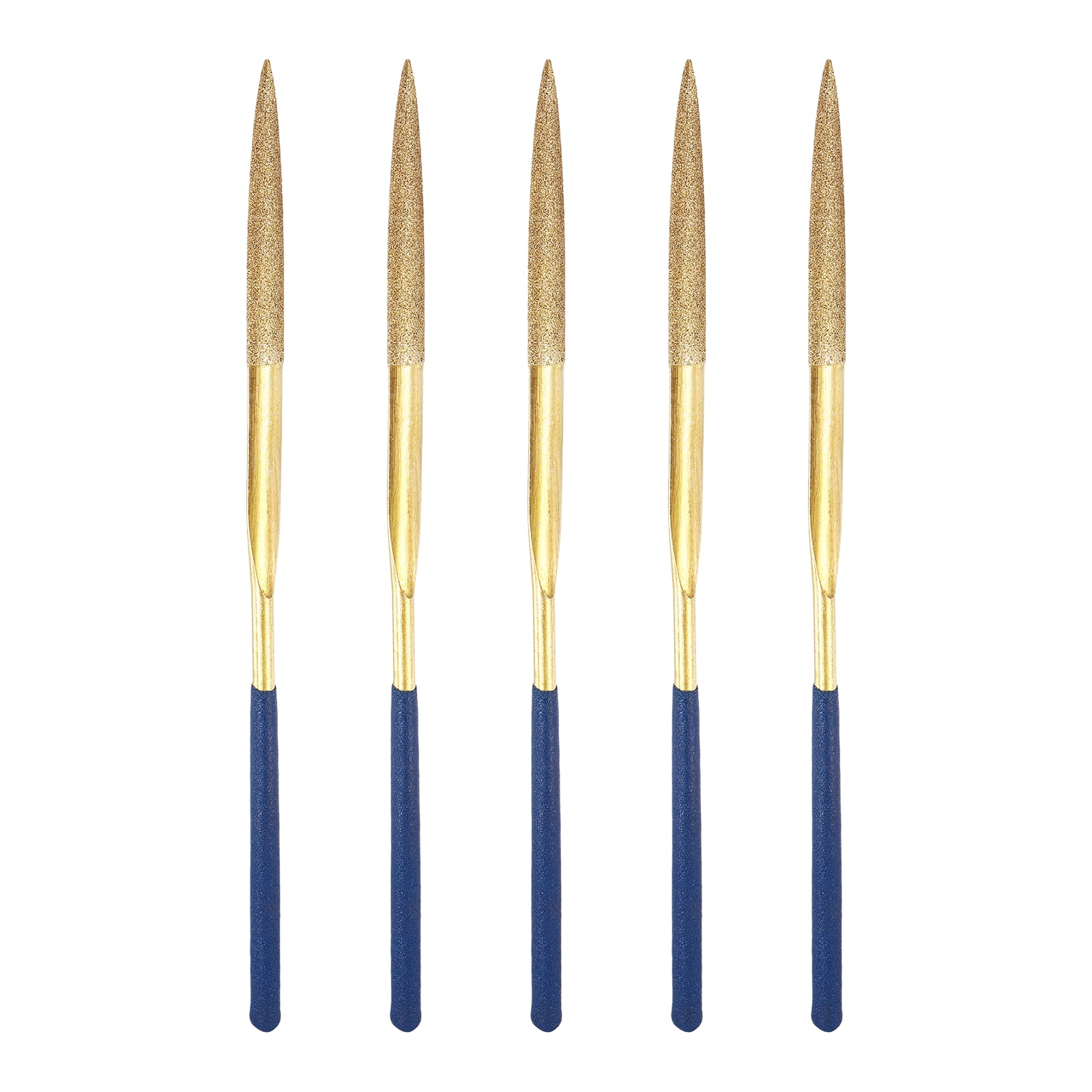 Uxcell 5Pcs Diamond File 4 x 160mm 120 Grit Diamond Needle Gold Files ...