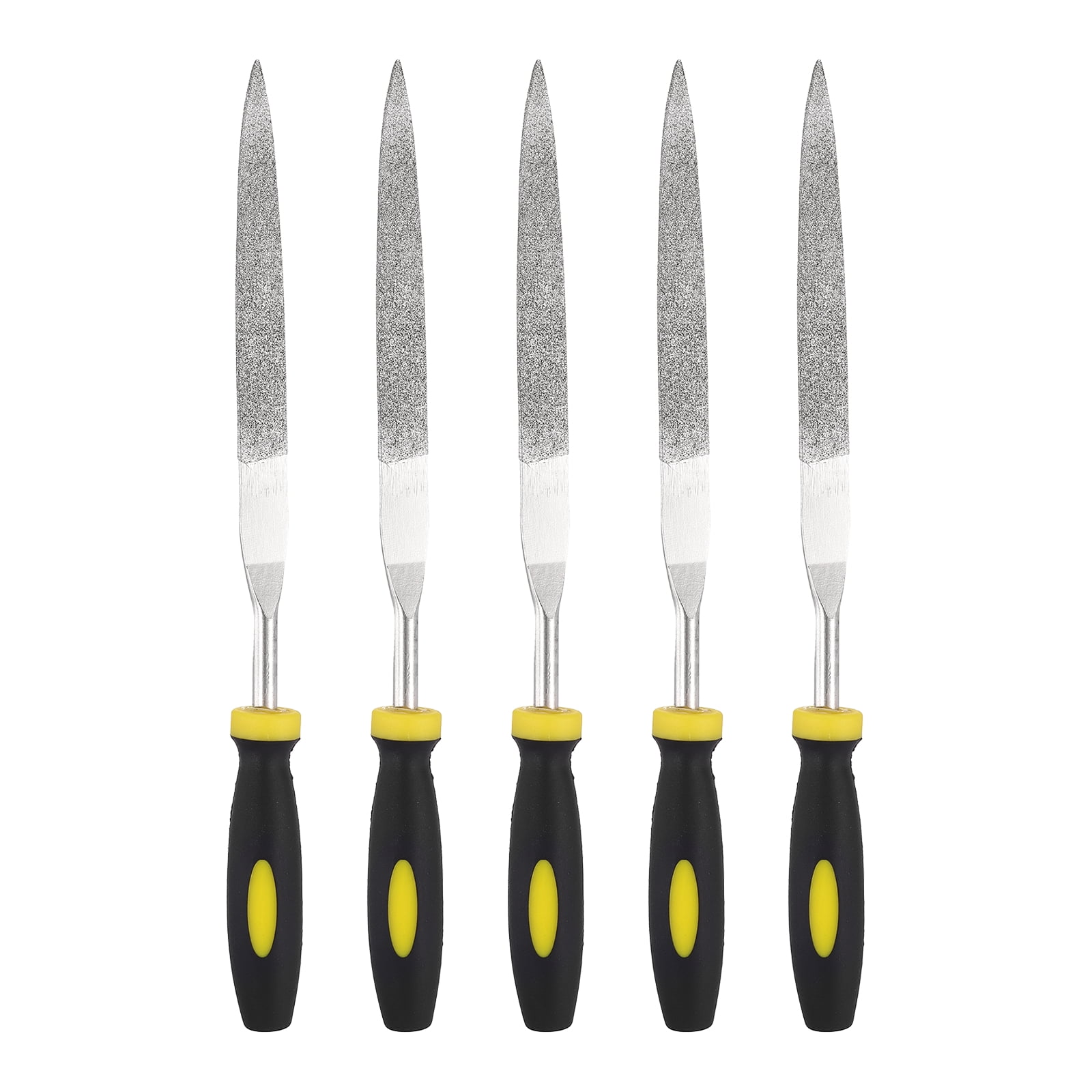 Uxcell 5Pcs Diamond File 5 x 175mm 120 Grit Diamond Needle Narrow Flat ...