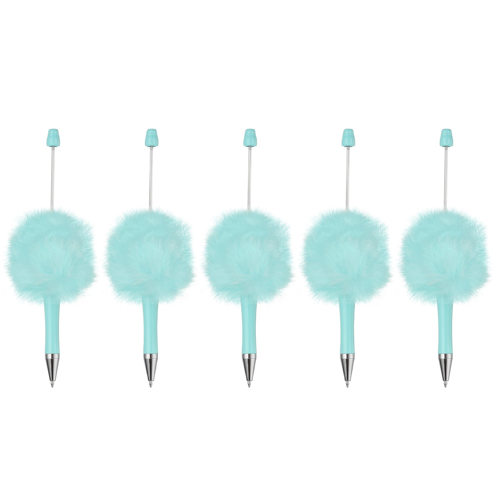 Uxcell 5Pcs Fluffy Beadable Pens, Plush Fuzzy Plastic Bead Pen Bead ...