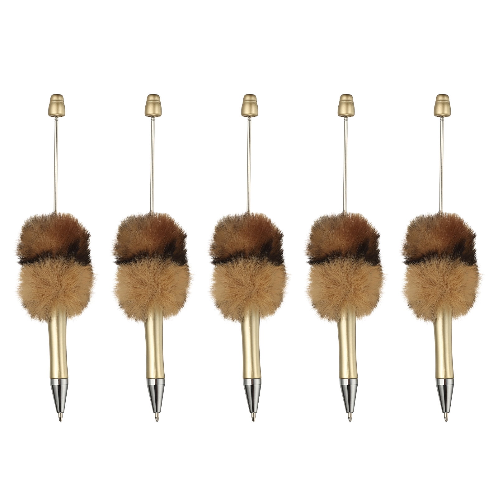 Uxcell 5Pcs Fluffy Beadable Pens, Plush Fuzzy Plastic Bead Pen Bead ...