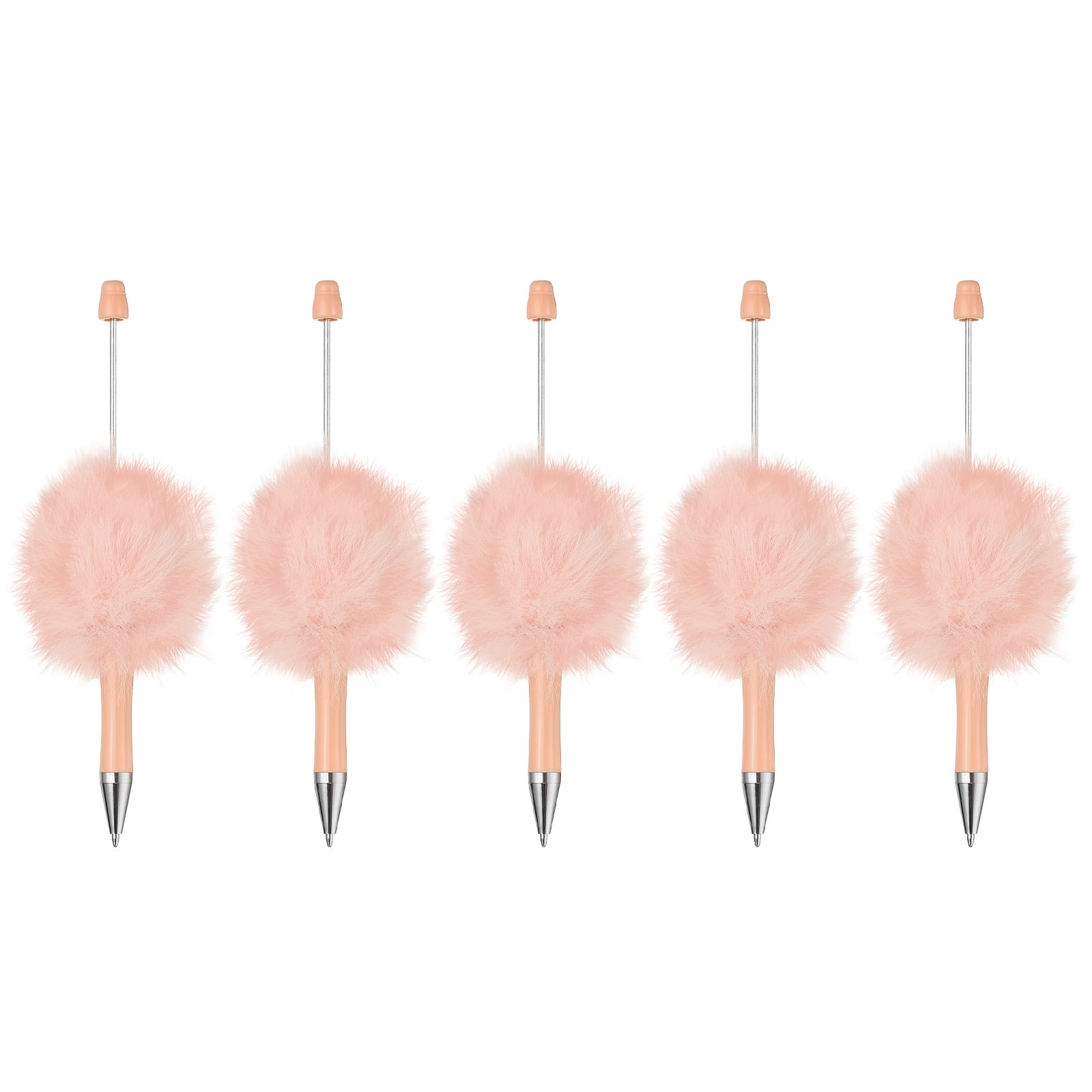 Uxcell 5Pcs Fluffy Beadable Pens, Plush Fuzzy Plastic Bead Pen Bead ...