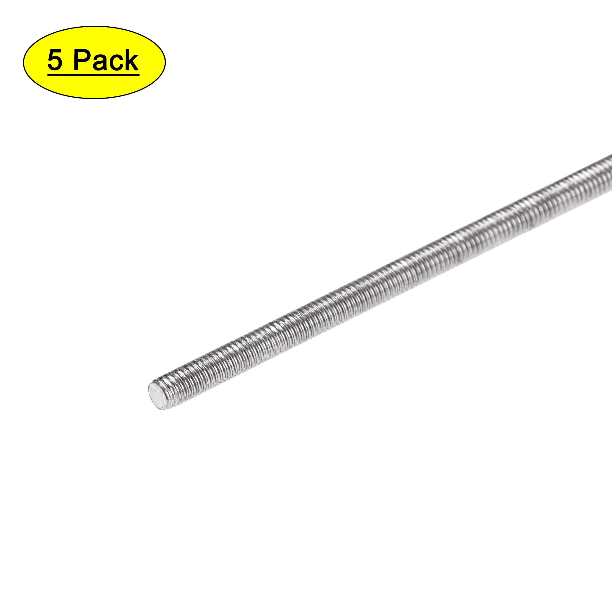 Uxcell 5Pcs M3 x 100mm Fully Threaded Rod 304 Stainless Steel Right ...
