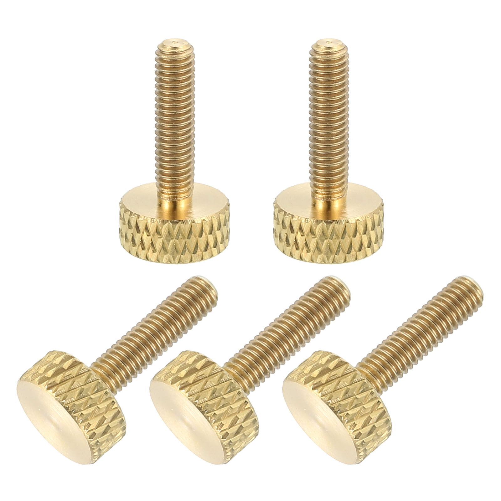 Uxcell 5Pcs M3x12mm Brass Knurled Thumb Screws, Flat Grip Bolt Knobs ...