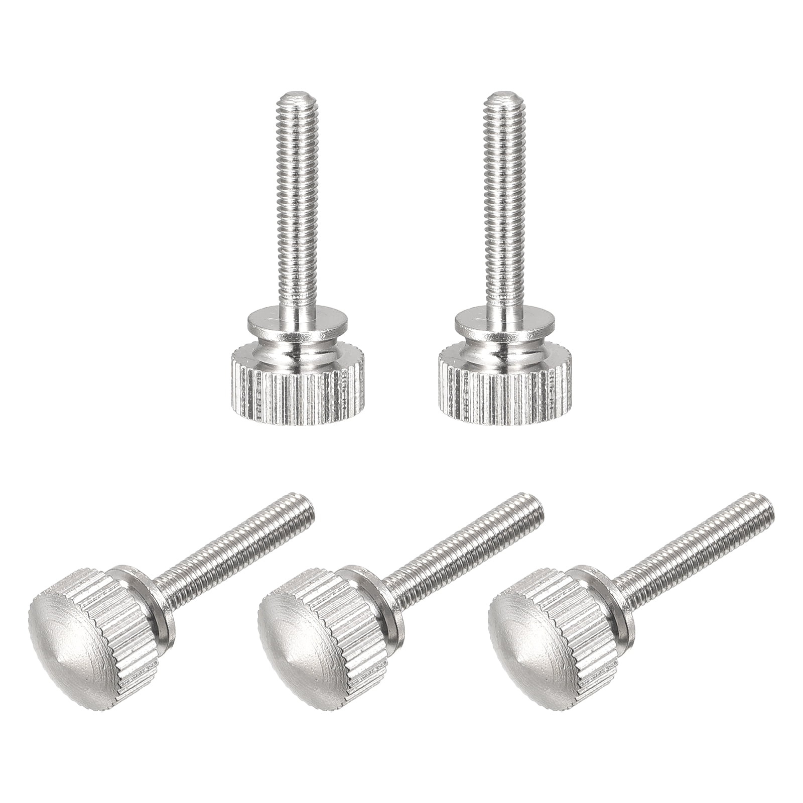 Uxcell 5Pcs M3x16mm Knurled Thumb Screws, Brass Nickel Plated Shoulder ...
