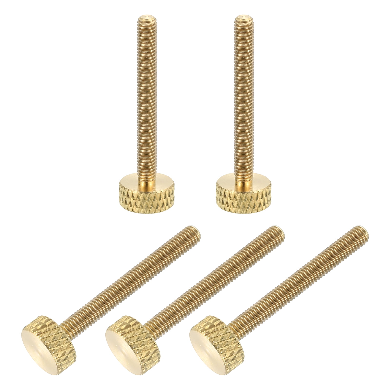 Uxcell 5Pcs M3x25mm Brass Knurled Thumb Screws, Flat Grip Bolt Knobs ...