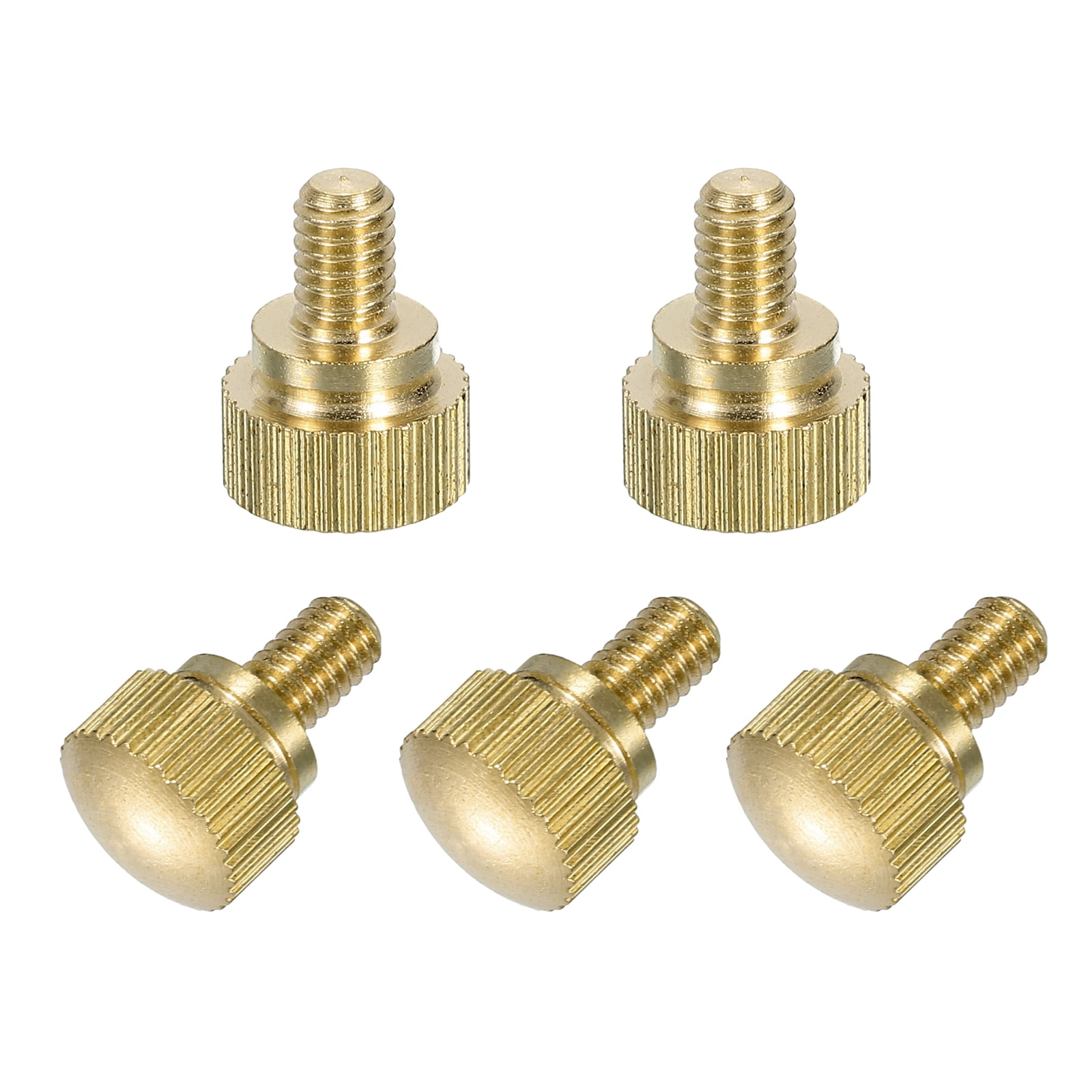 Uxcell 5Pcs M4x20mm Brass Knurled Thumb Screws, Flat Grip Bolt Knobs ...