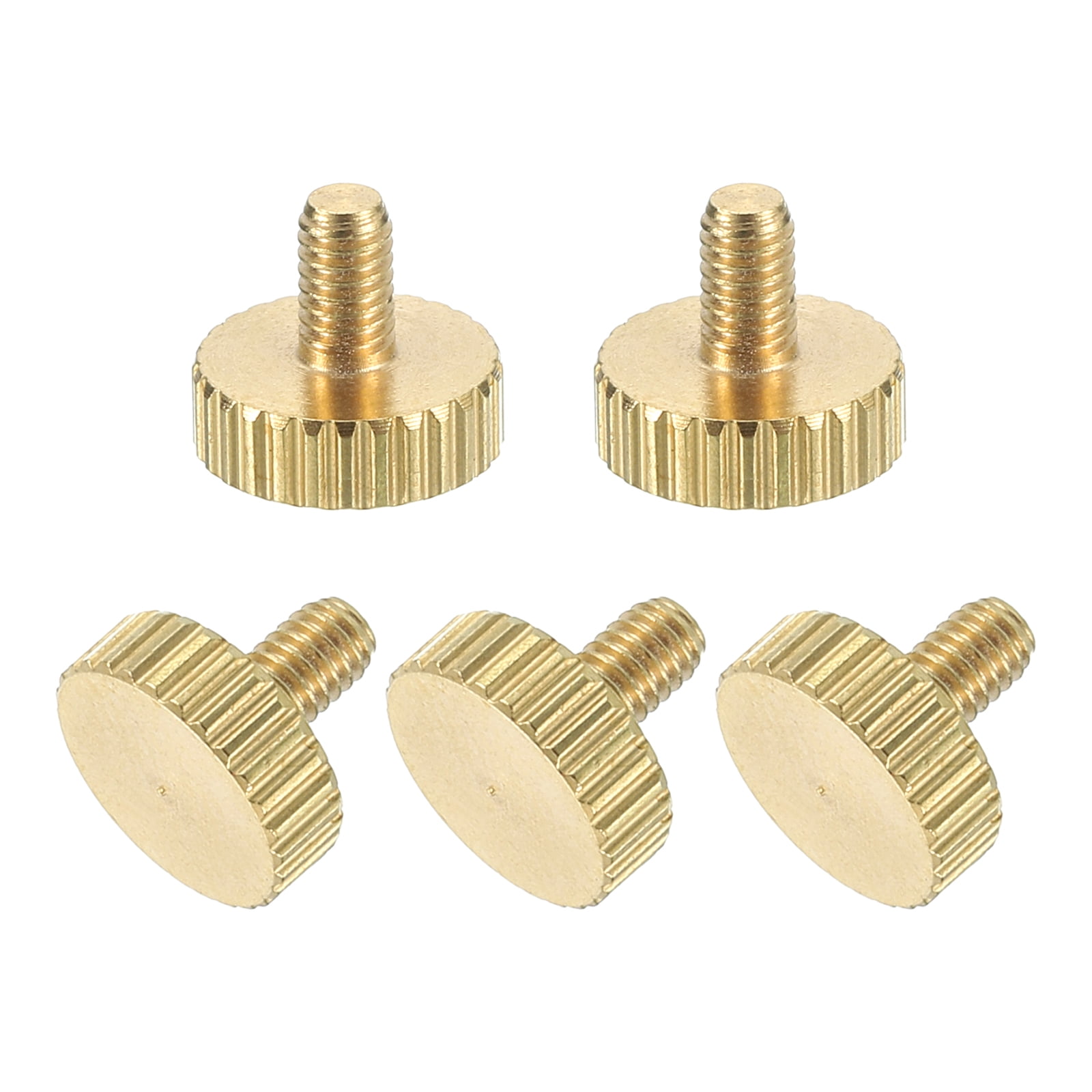 Uxcell 5 Pcs Brass Knurled Thumb Screws M3 x 0.16'' Bolt Knob Fasteners ...