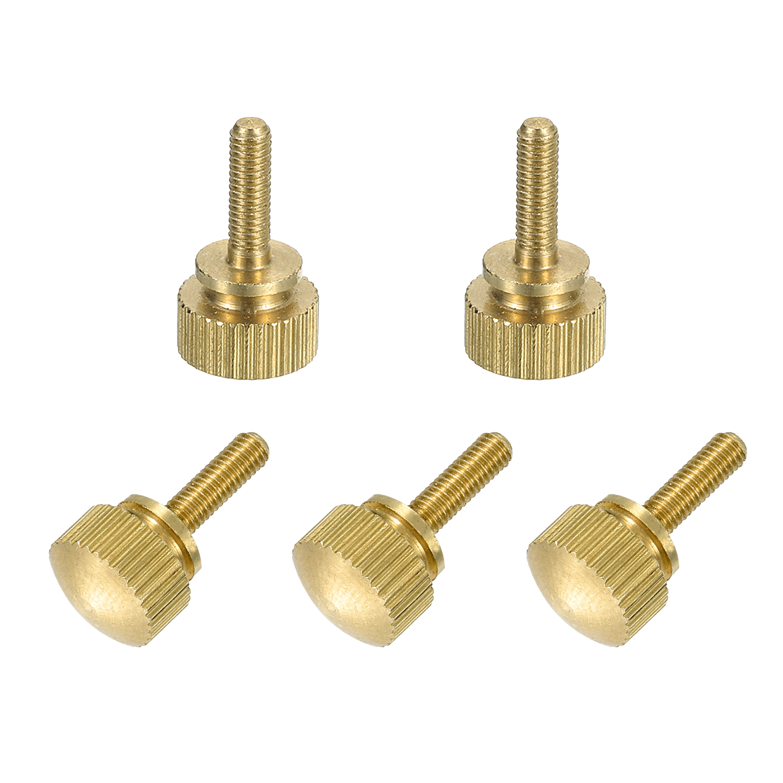 Uxcell 5Pcs M4x20mm Brass Knurled Thumb Screws, Flat Grip Bolt Knobs ...
